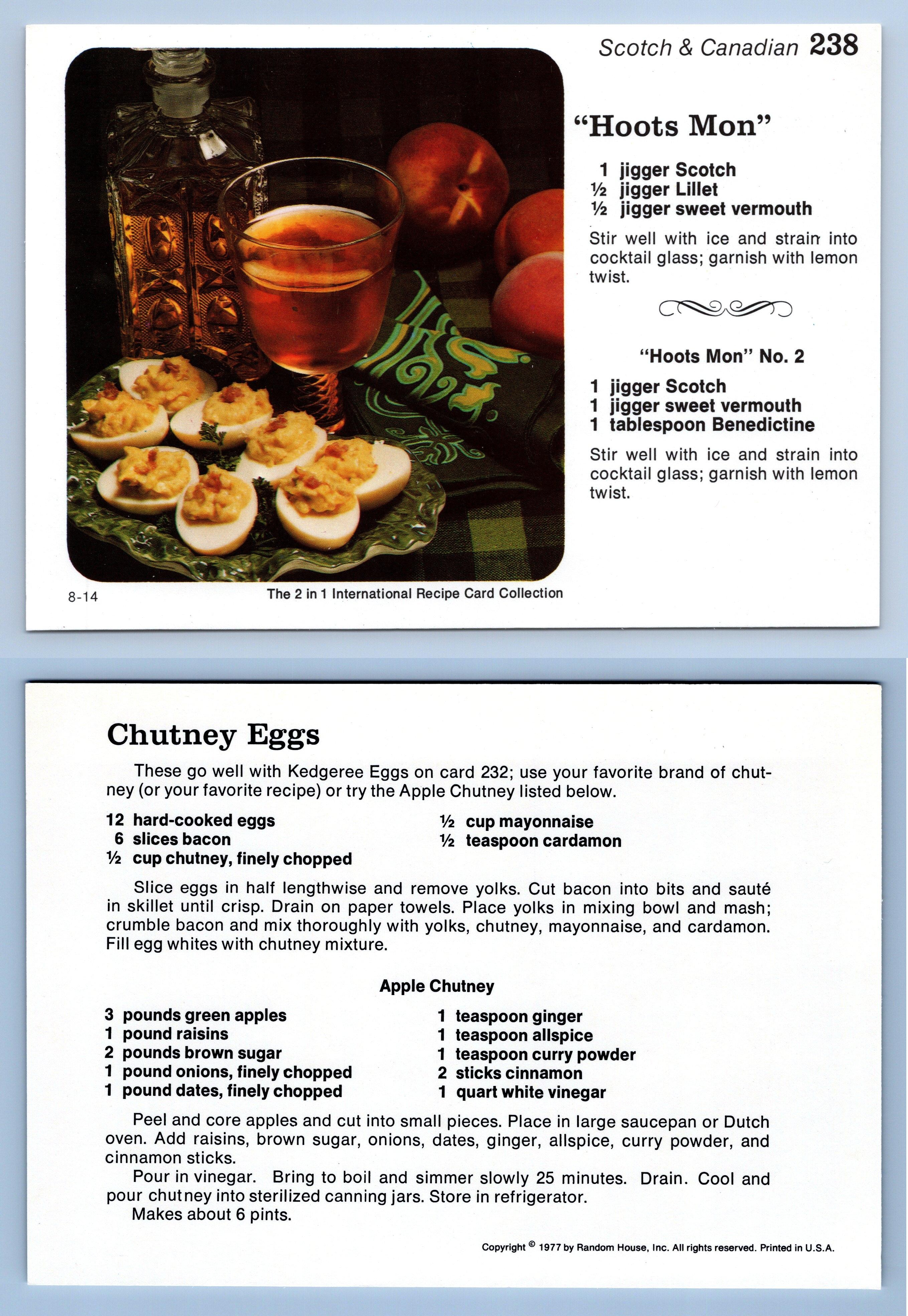 "Hoots Mon" #238 Scotch & Canadian 1977 The 2 in 1 International Recipe ...