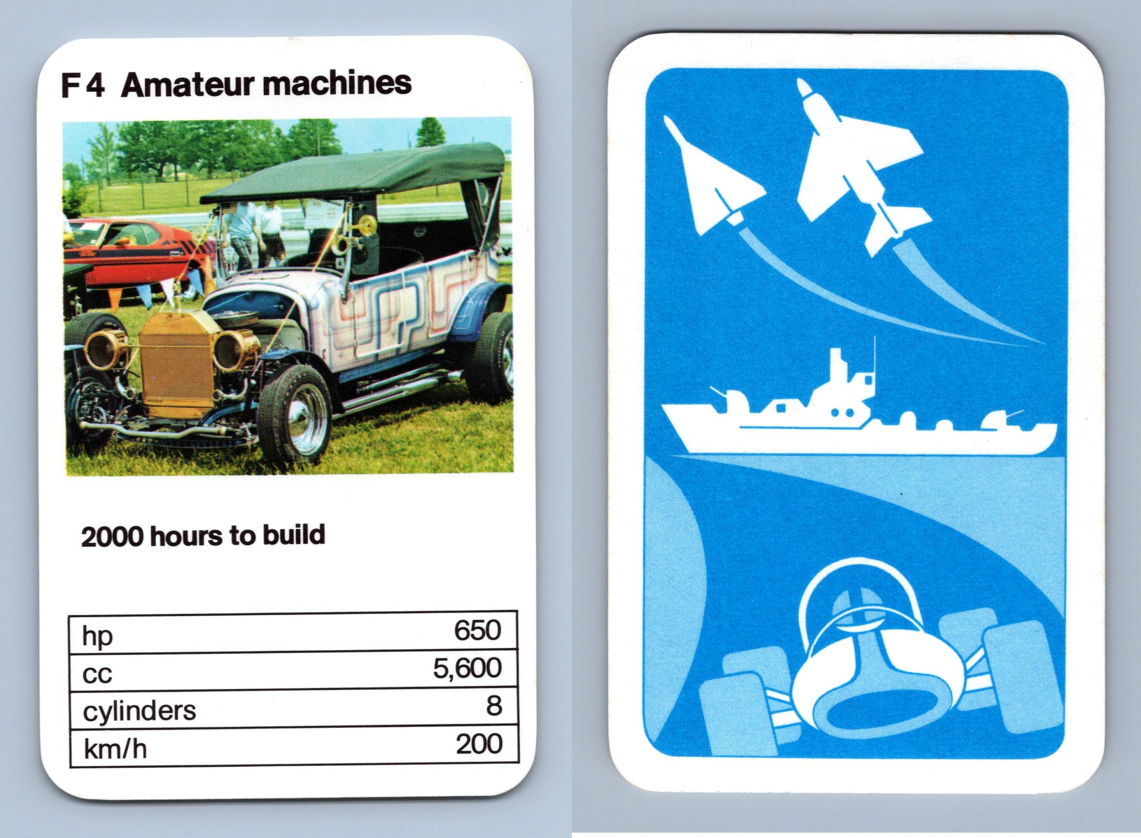 2000 Hours To Build - Crazy Cars 1970's ACE Trumps Card