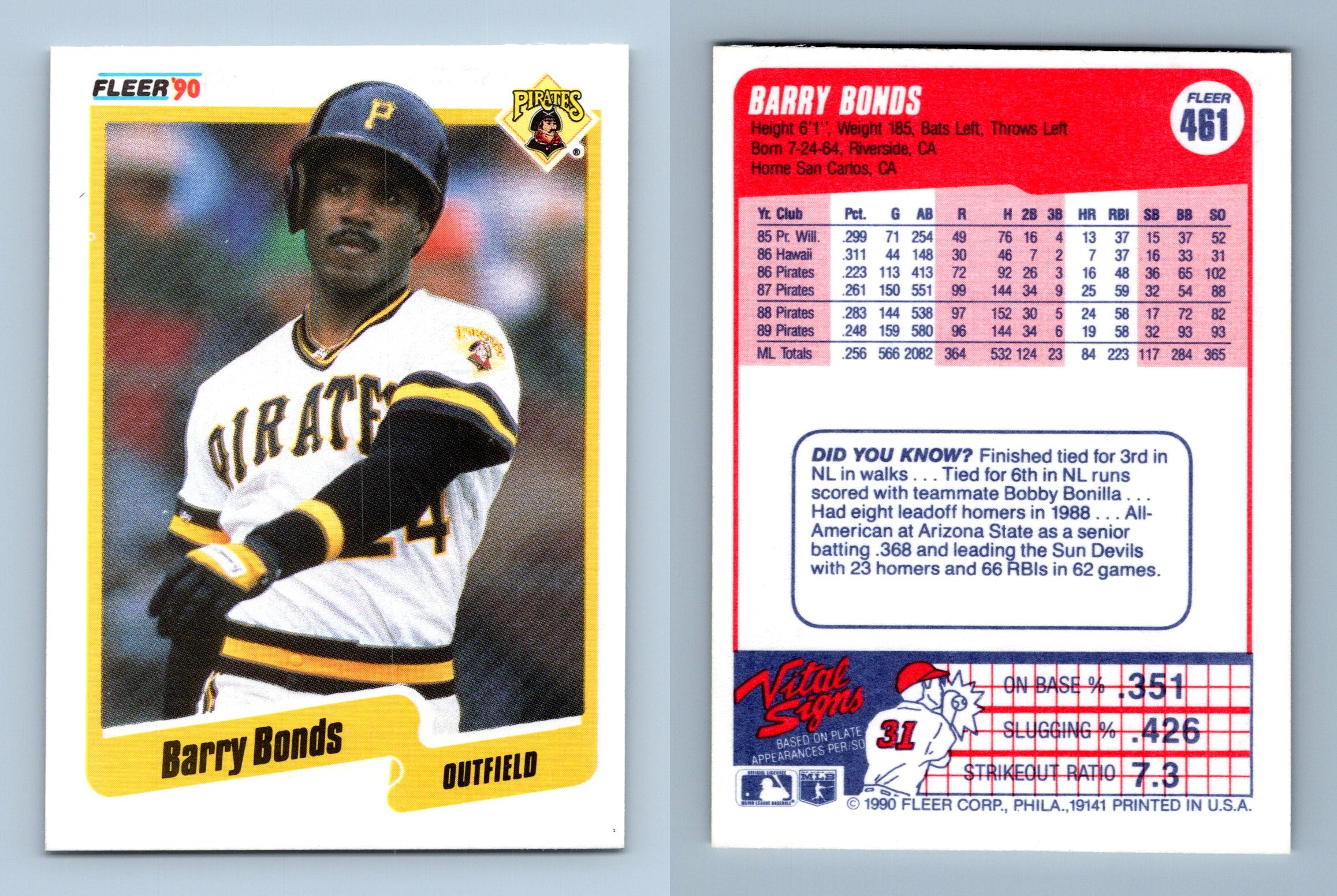 Barry Bonds Pirates Card
