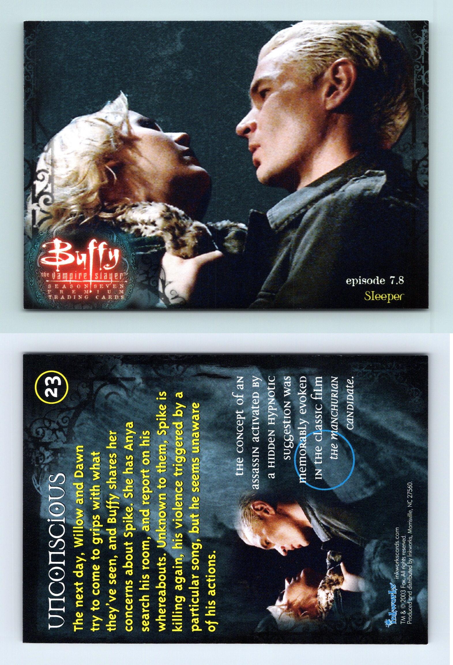 Unconscious 23 Buffy The Vampire Slayer Season 7 Inkworks Trading Card
