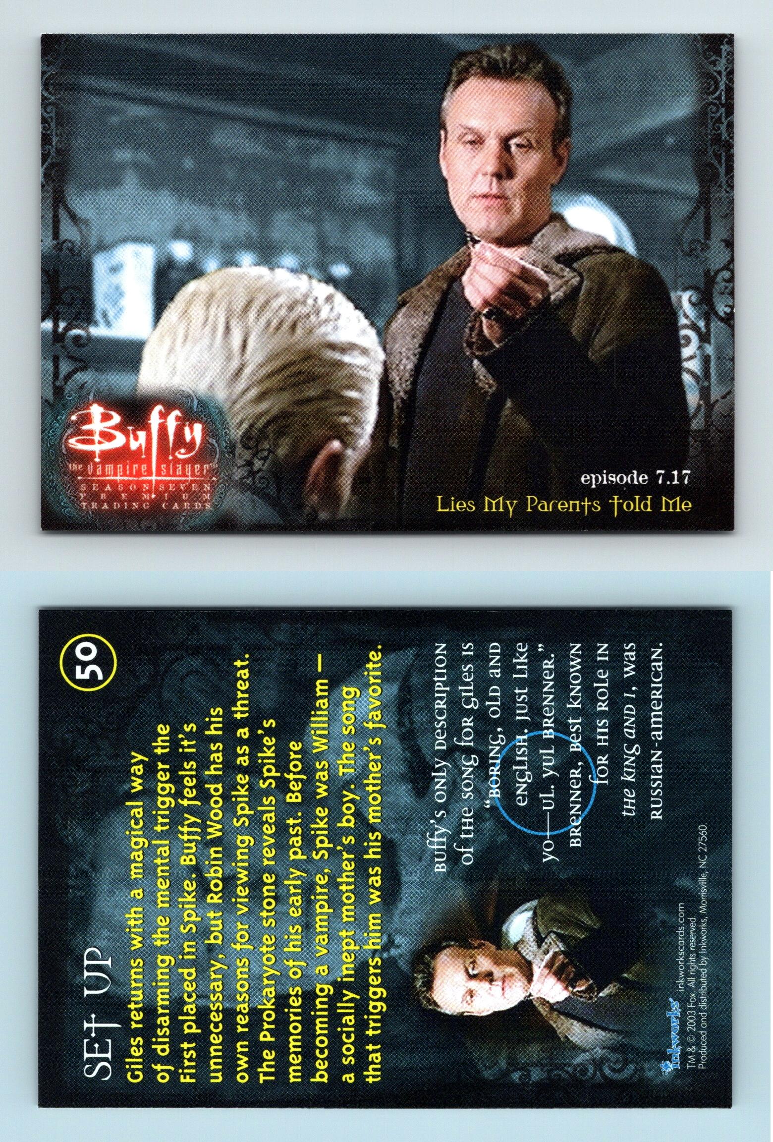 Set Up 50 Buffy The Vampire Slayer Season 7 Inkworks Trading Card