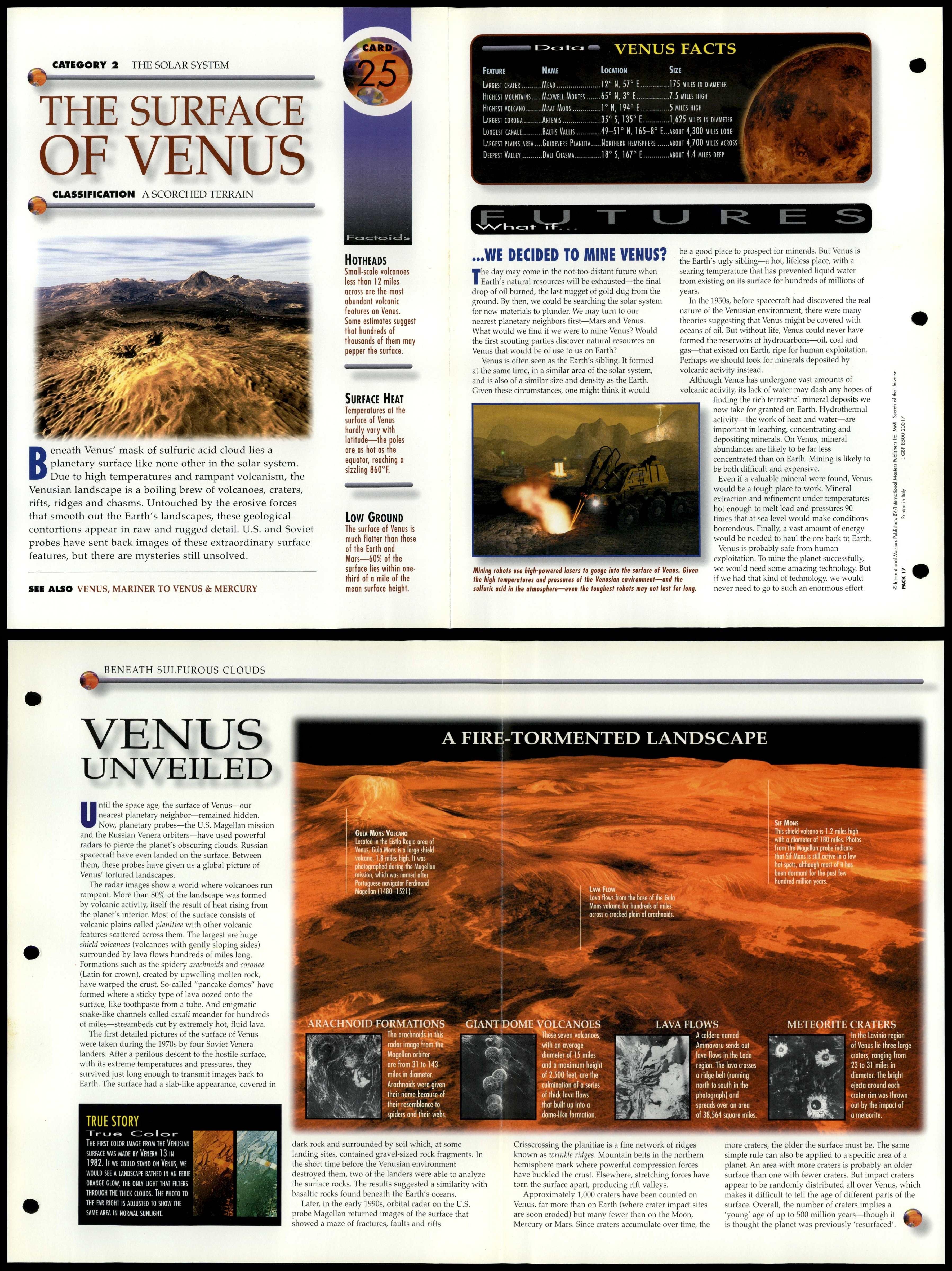 Surface Of Venus #25 Solar System Secrets Of Universe Fact File Fold ...
