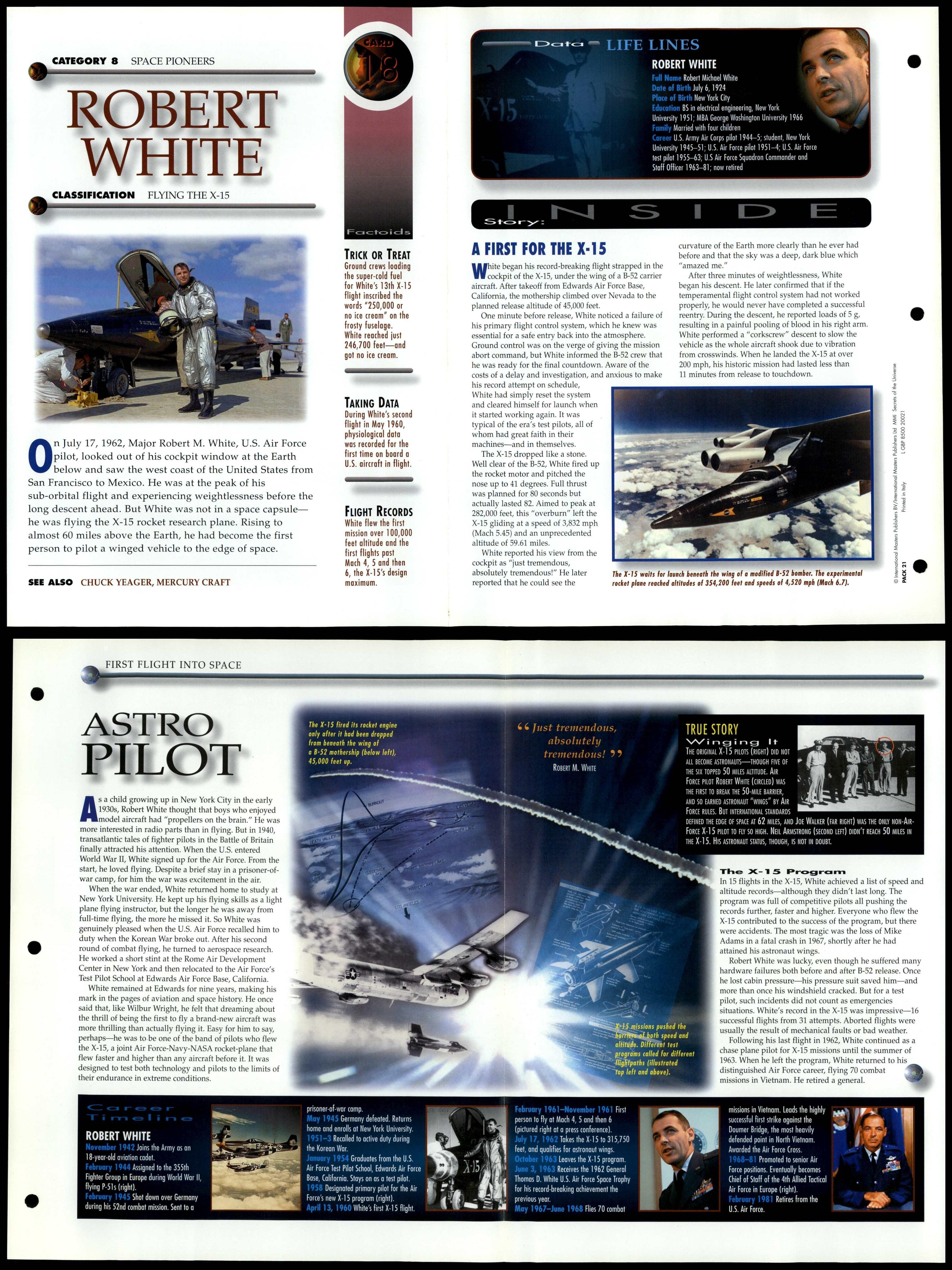 Robert White #18 Pioneers Secrets Of The Universe Fact File Fold-Out Card