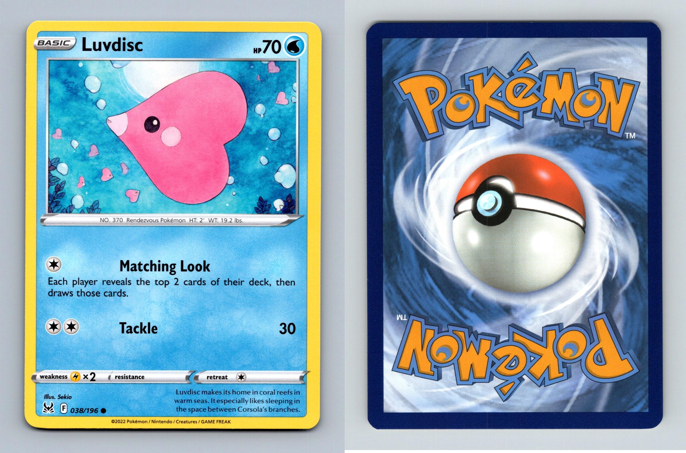Luvdisc #38/196 SWSH Lost Origin Common Pokemon 2022 TCG Card
