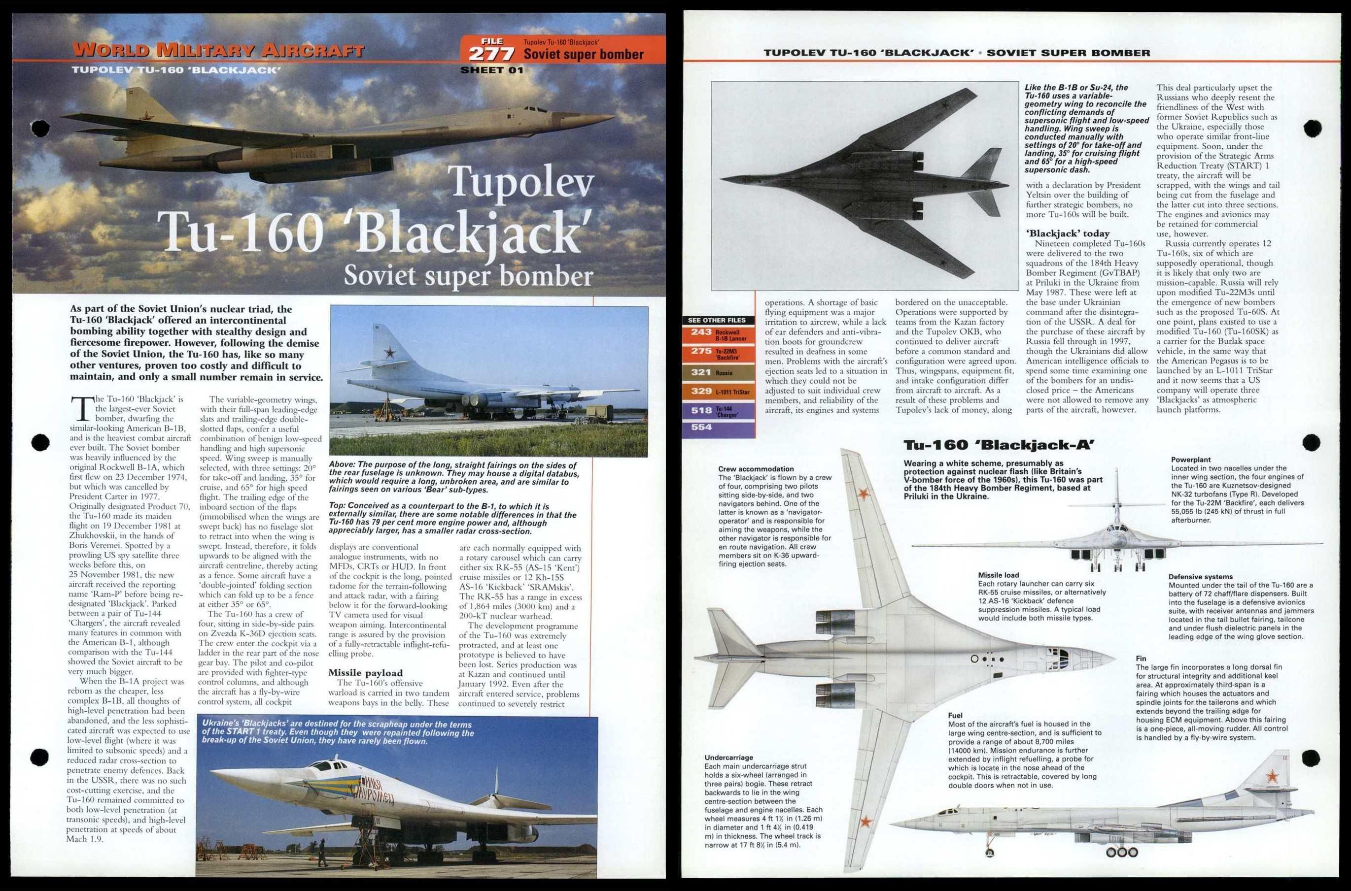 Tupolev Tu-160 Blackjack #277 - Military - World Aircraft Information Page
