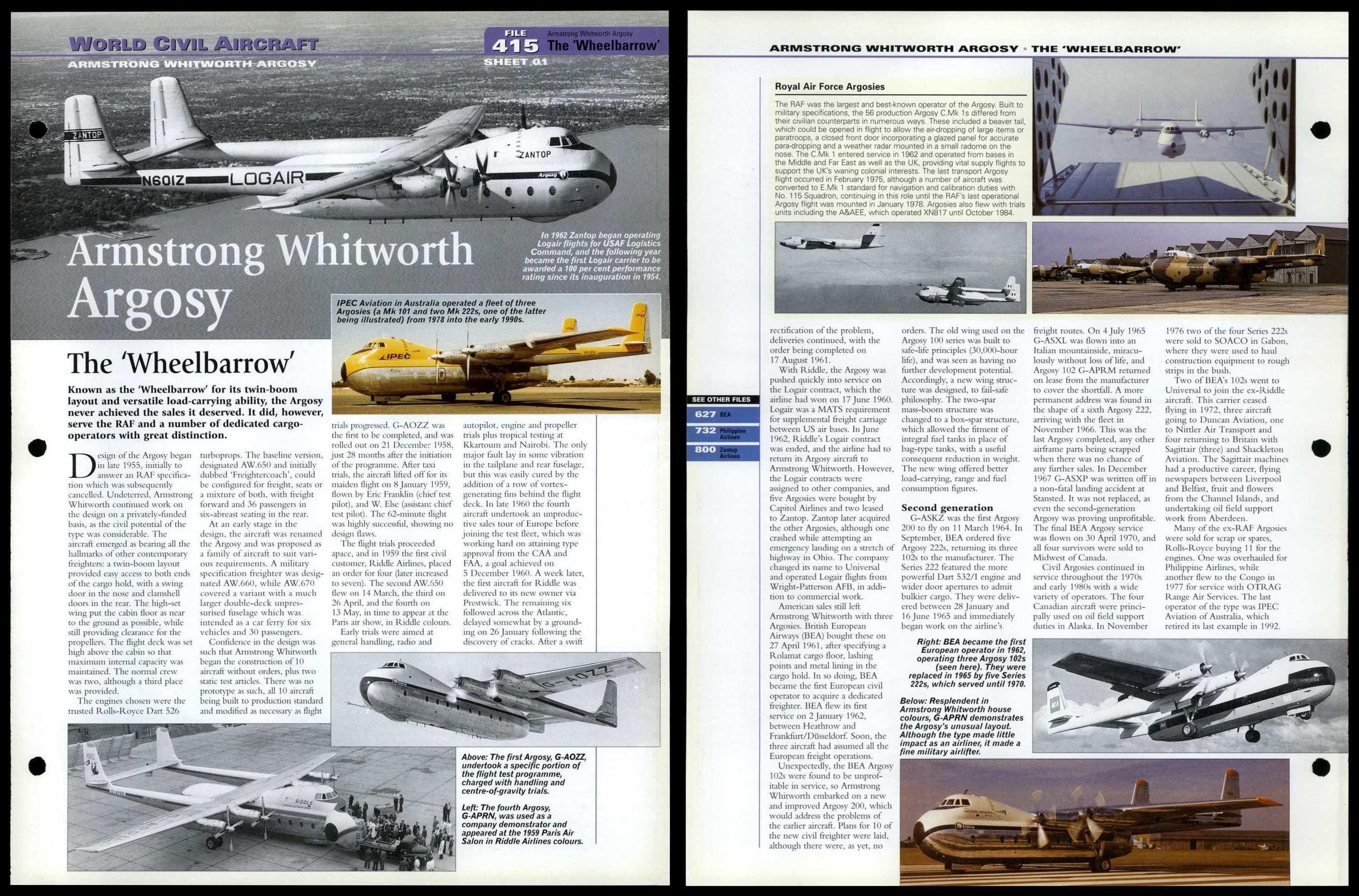 Armstrong Whitworth Argosy - Civil Aircraft #415 World Aircraft ...