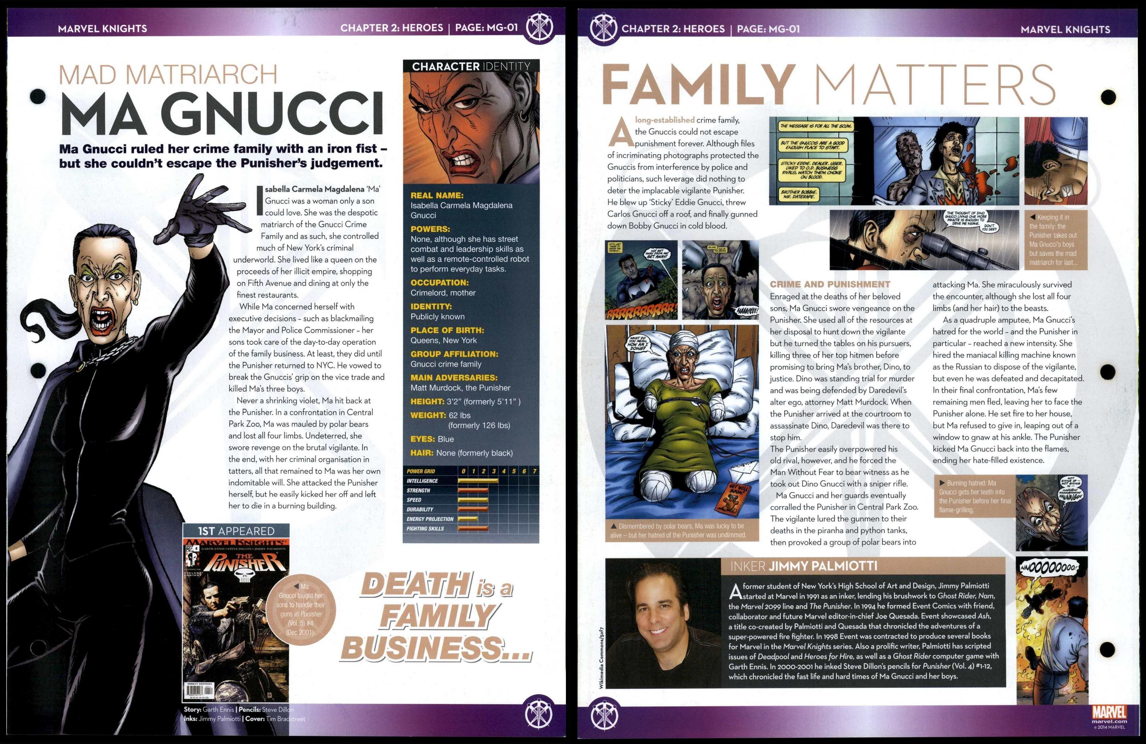 Ma Gnucci - Mad Matriarch #MG-01 Heroes - Marvel Knights Fact File Page
