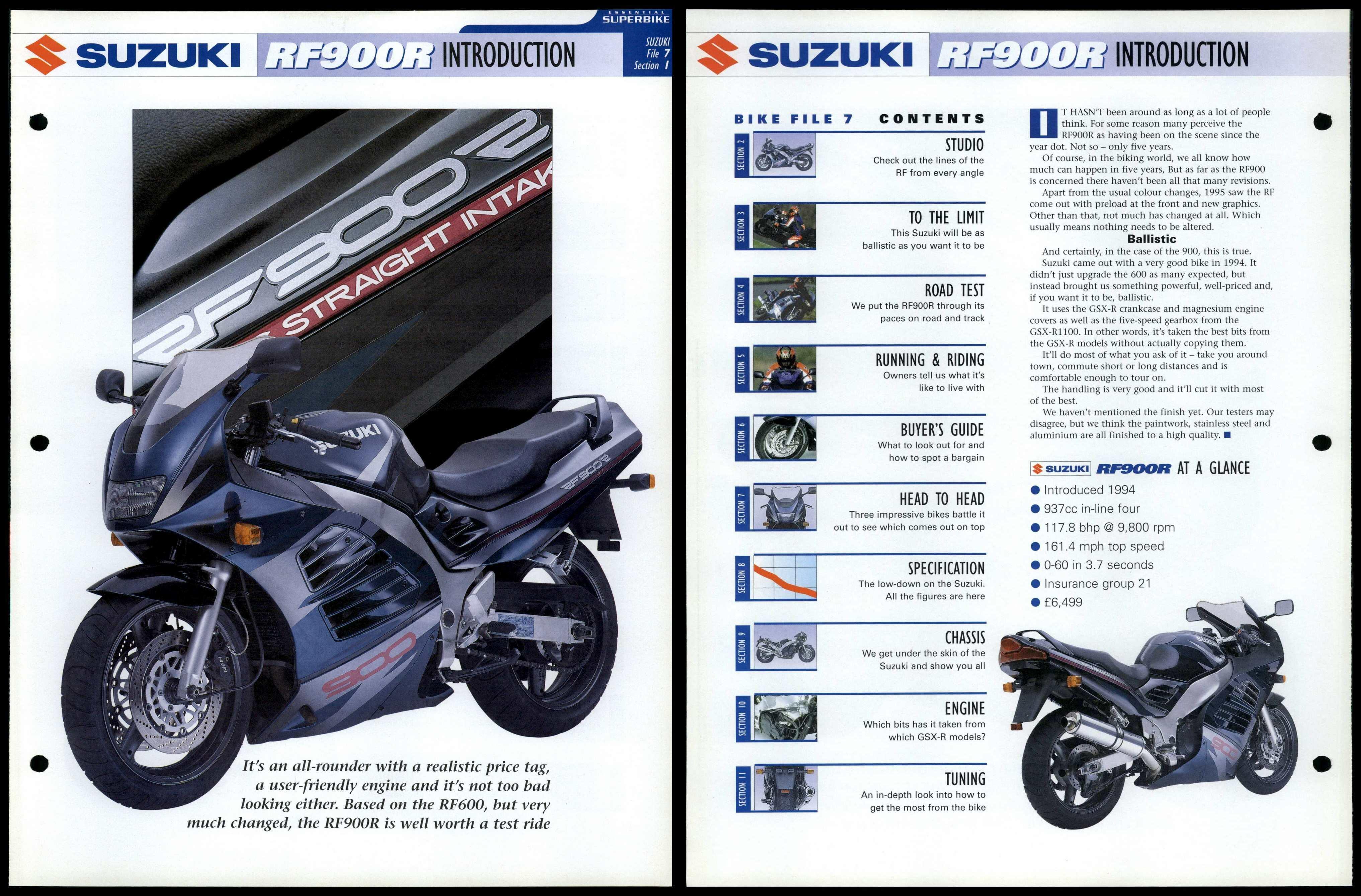 Suzuki RF900R - Introduction - Essential Superbike Data File Page