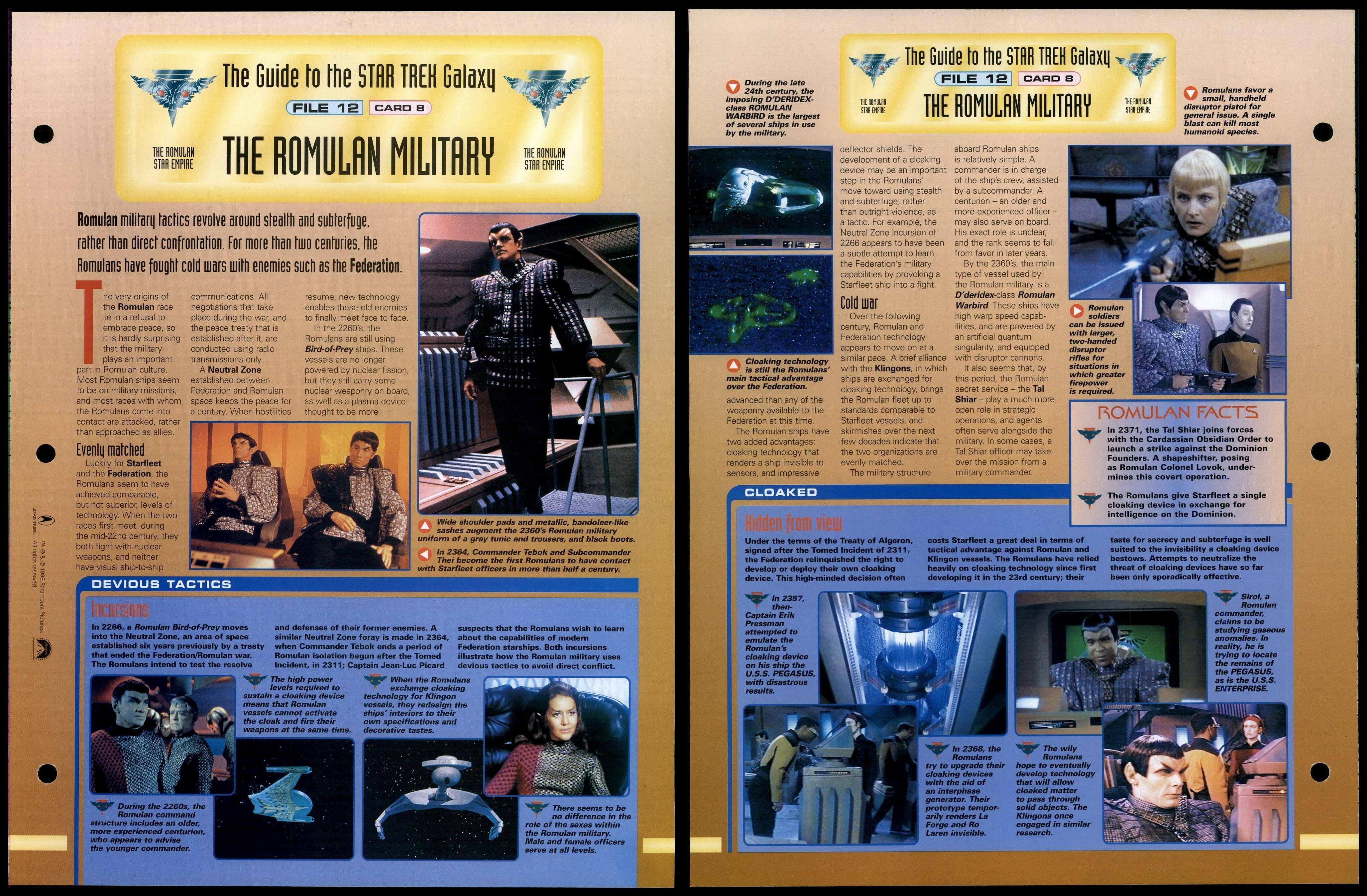 The Romulan Military - The Romulan Star Empire - Star Trek Fact File Page