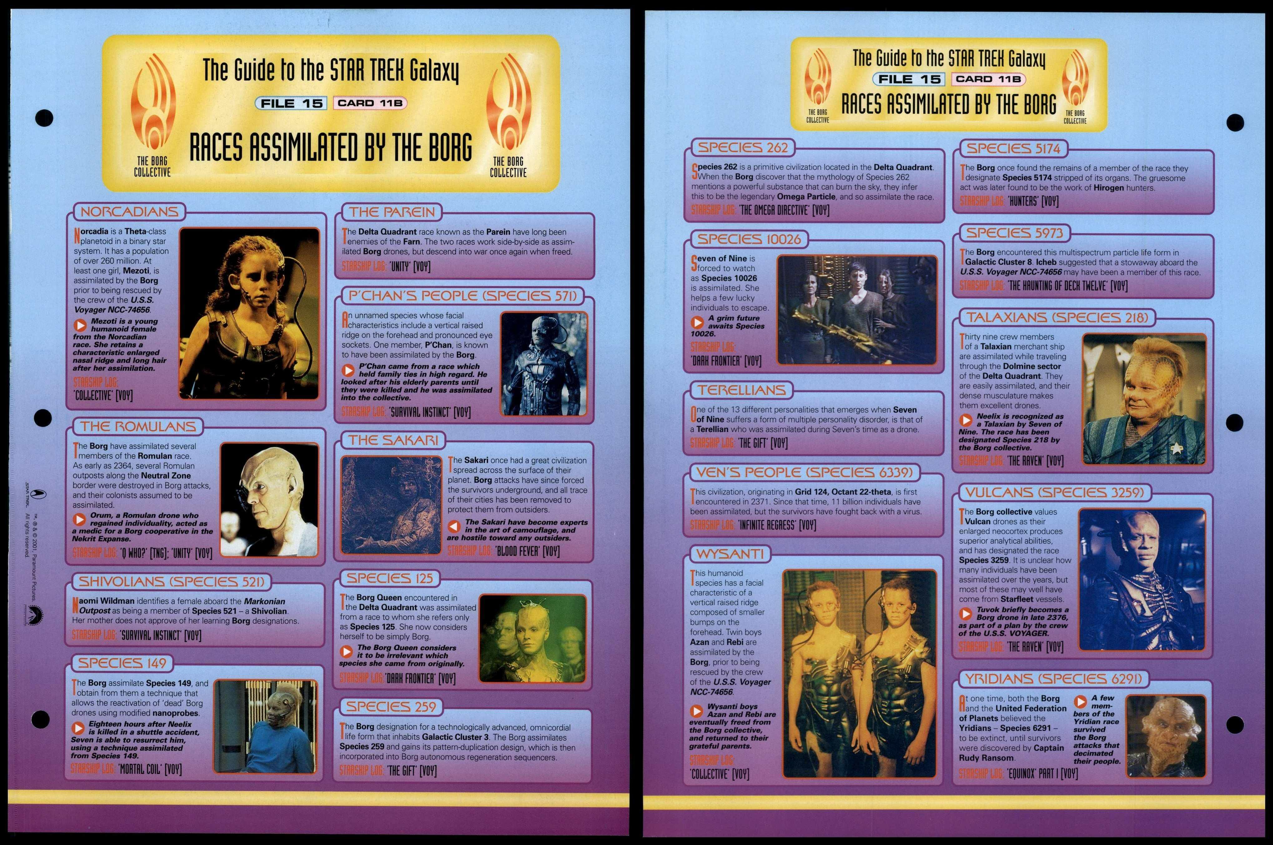 Races Assimilated By The Borg #11B The Borg - Star Trek Fact File Page