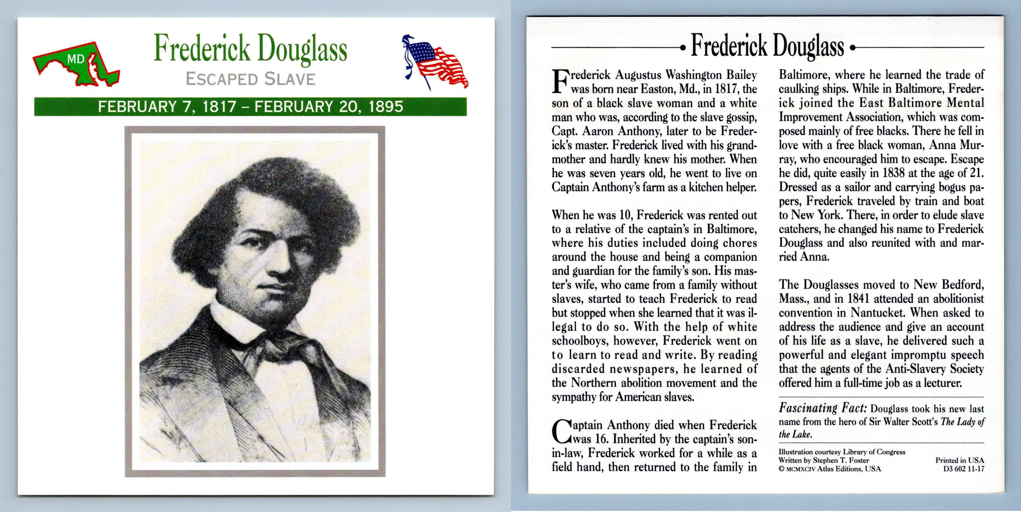 Frederick Douglass Escaping Slavery