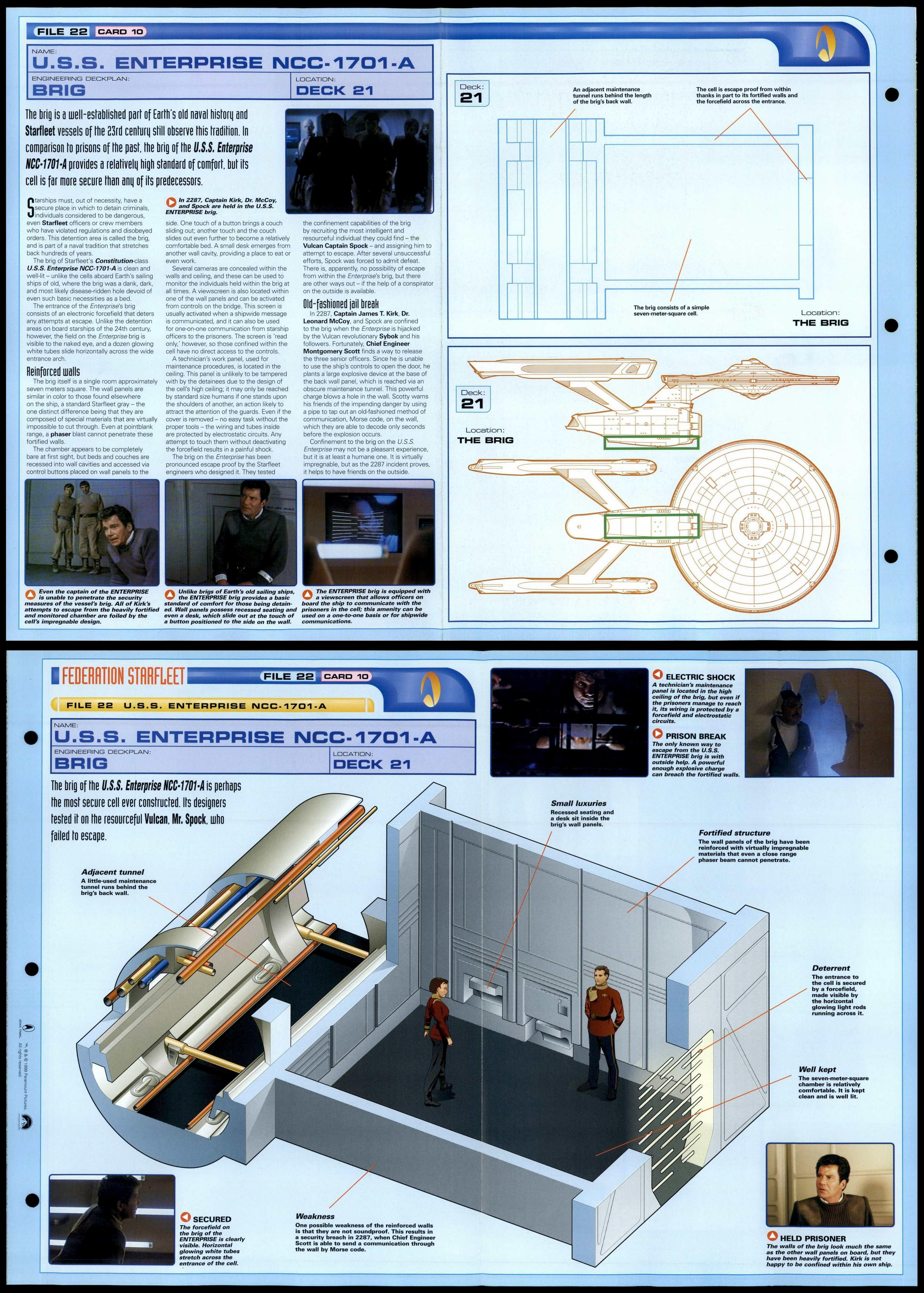 Brig - USS Enterprise NCC-1701-A - Star Trek Fact File Fold-Out Page
