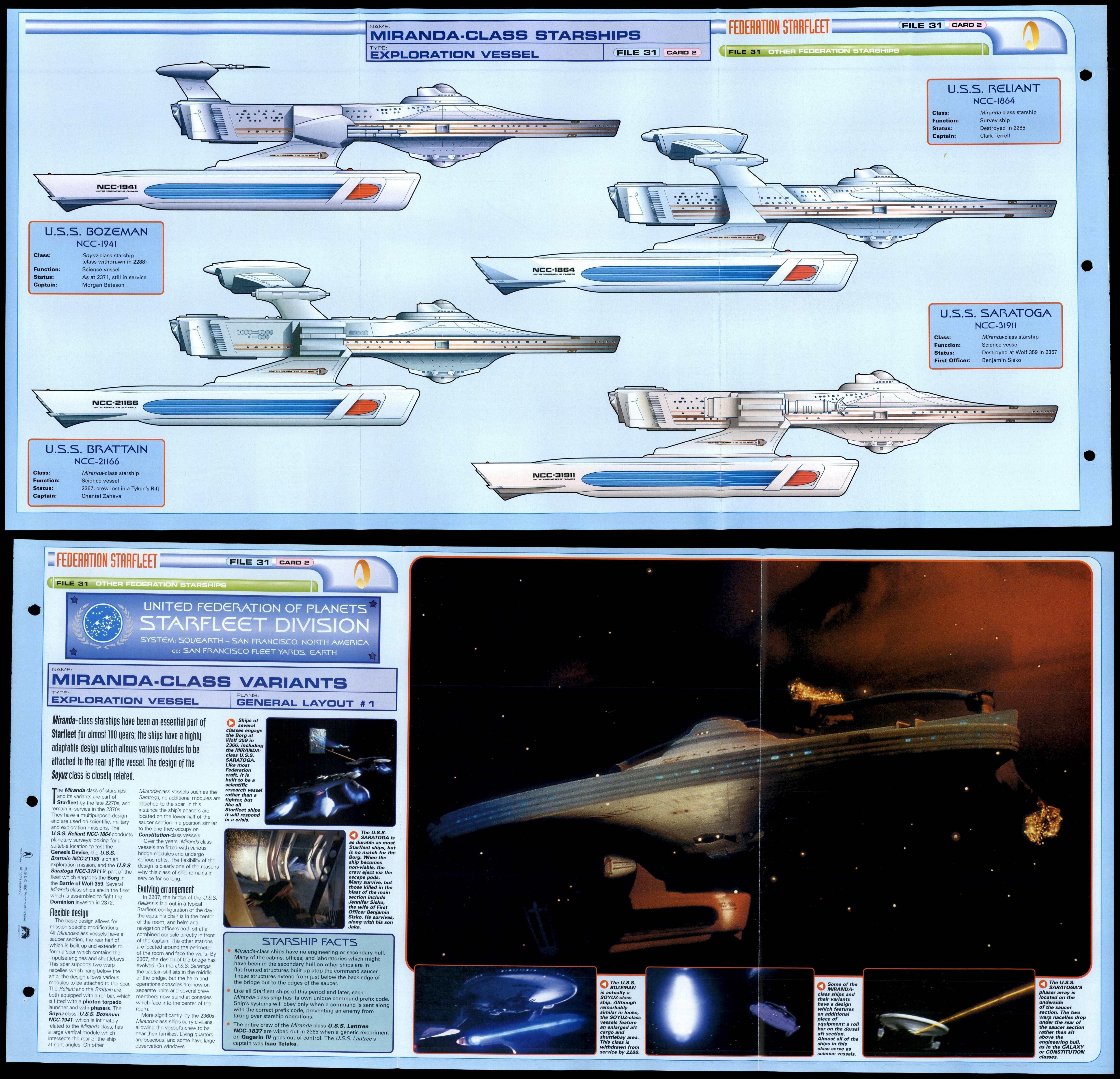 Miranda-Class Starships - Other Starships - Star Trek Fact File Fold ...