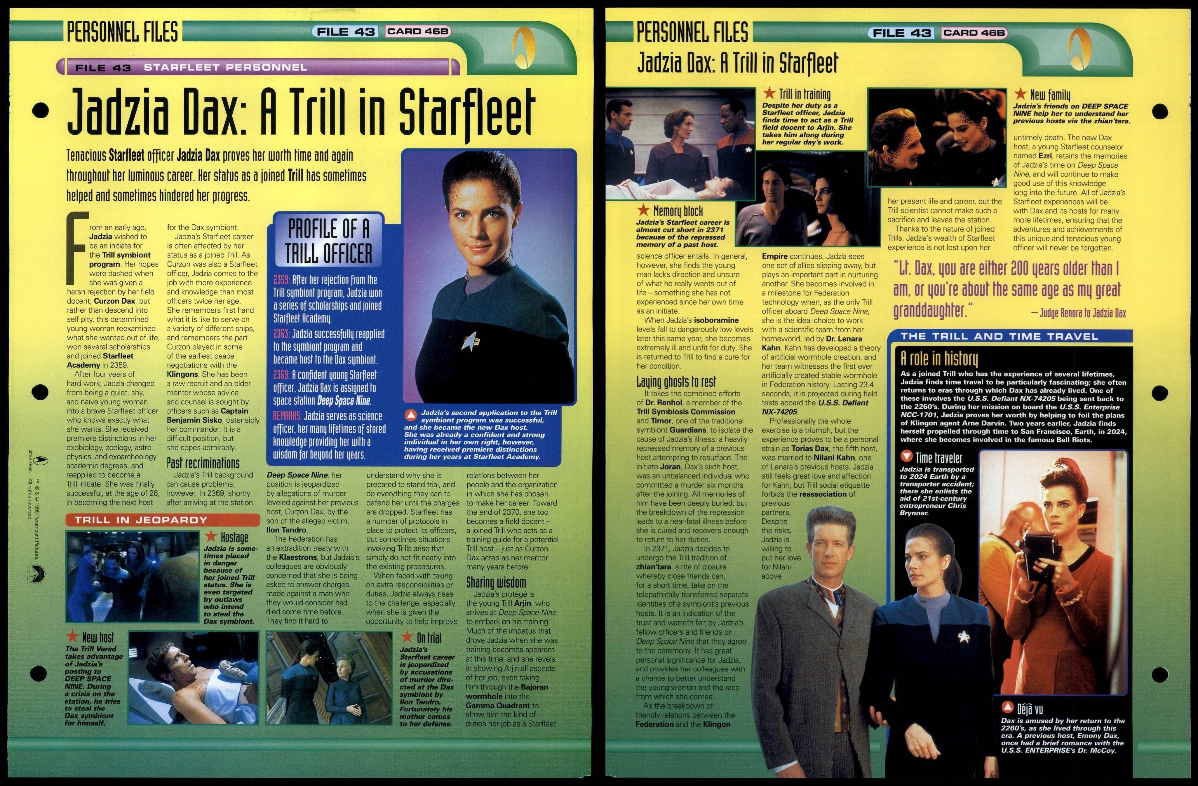 Jadzia Dax: A Trill In Starfleeet - Starfleet Personnel - Star Trek ... Jadzia Dax: A Trill In Starfleeet - Starfleet Personnel - Star Trek ...
