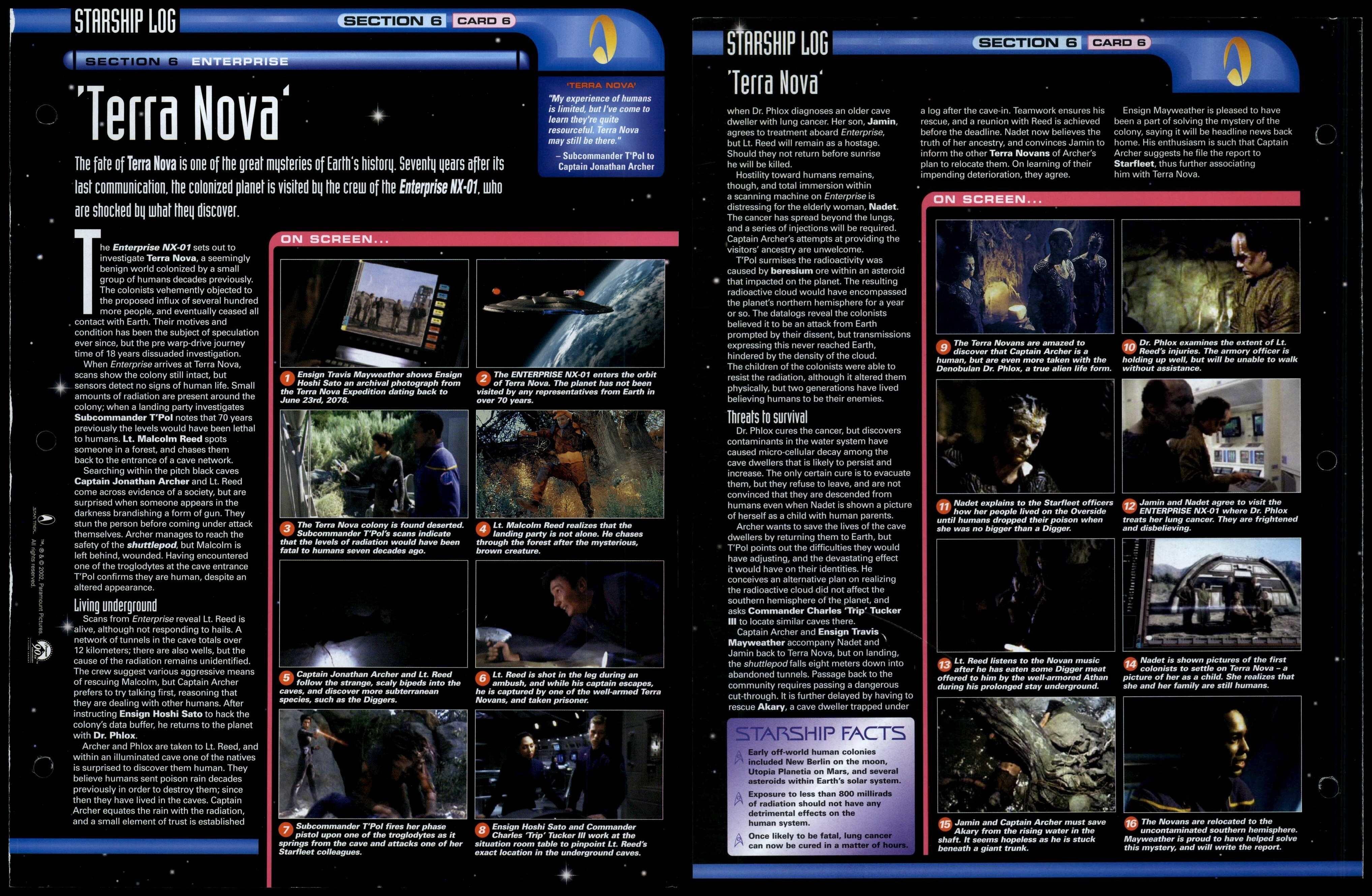 Terra Nova - Enterprise Starship Log - Star Trek Fact File Page