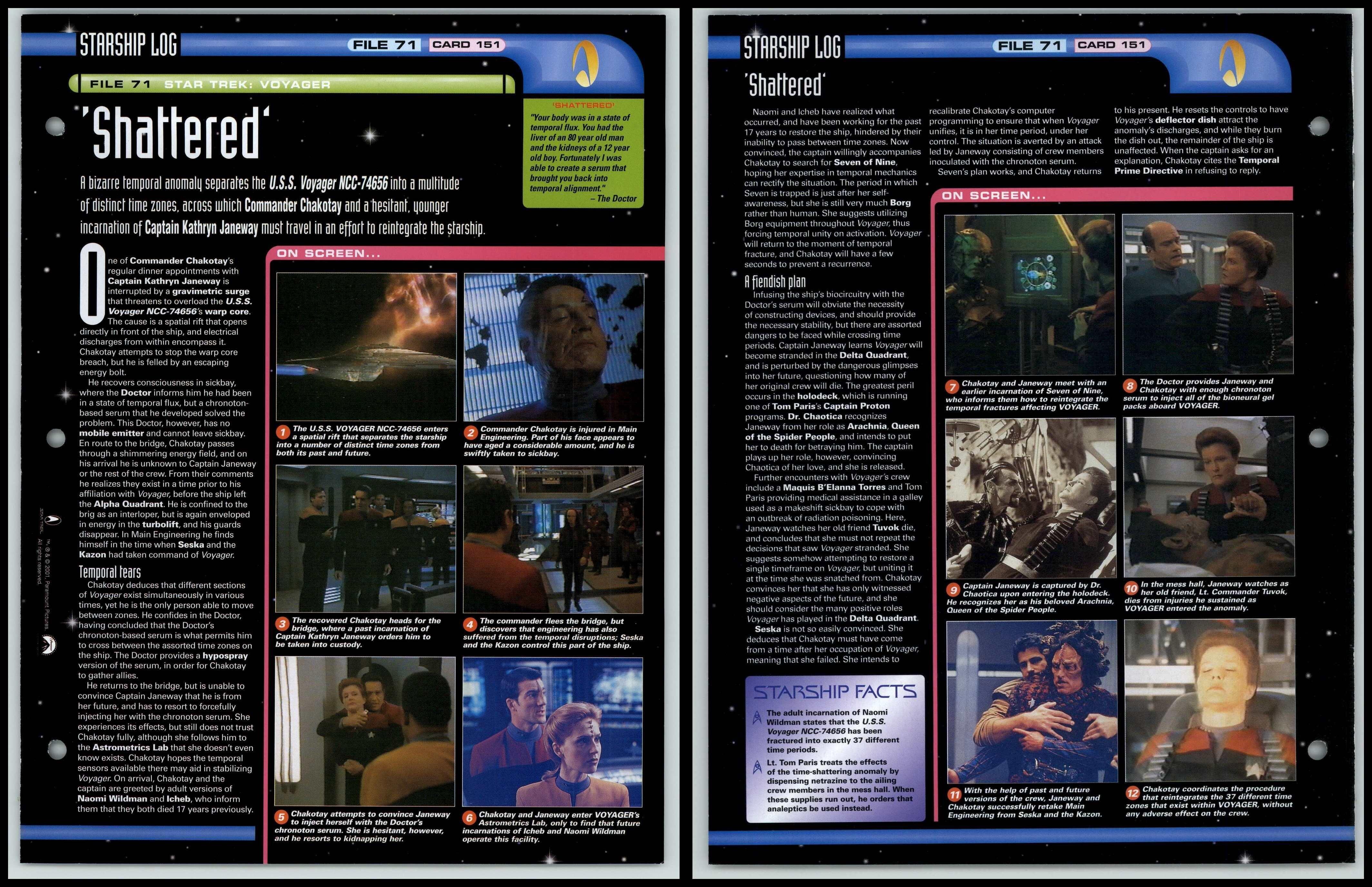 Shattered - Voyager - Star Trek Fact File Page