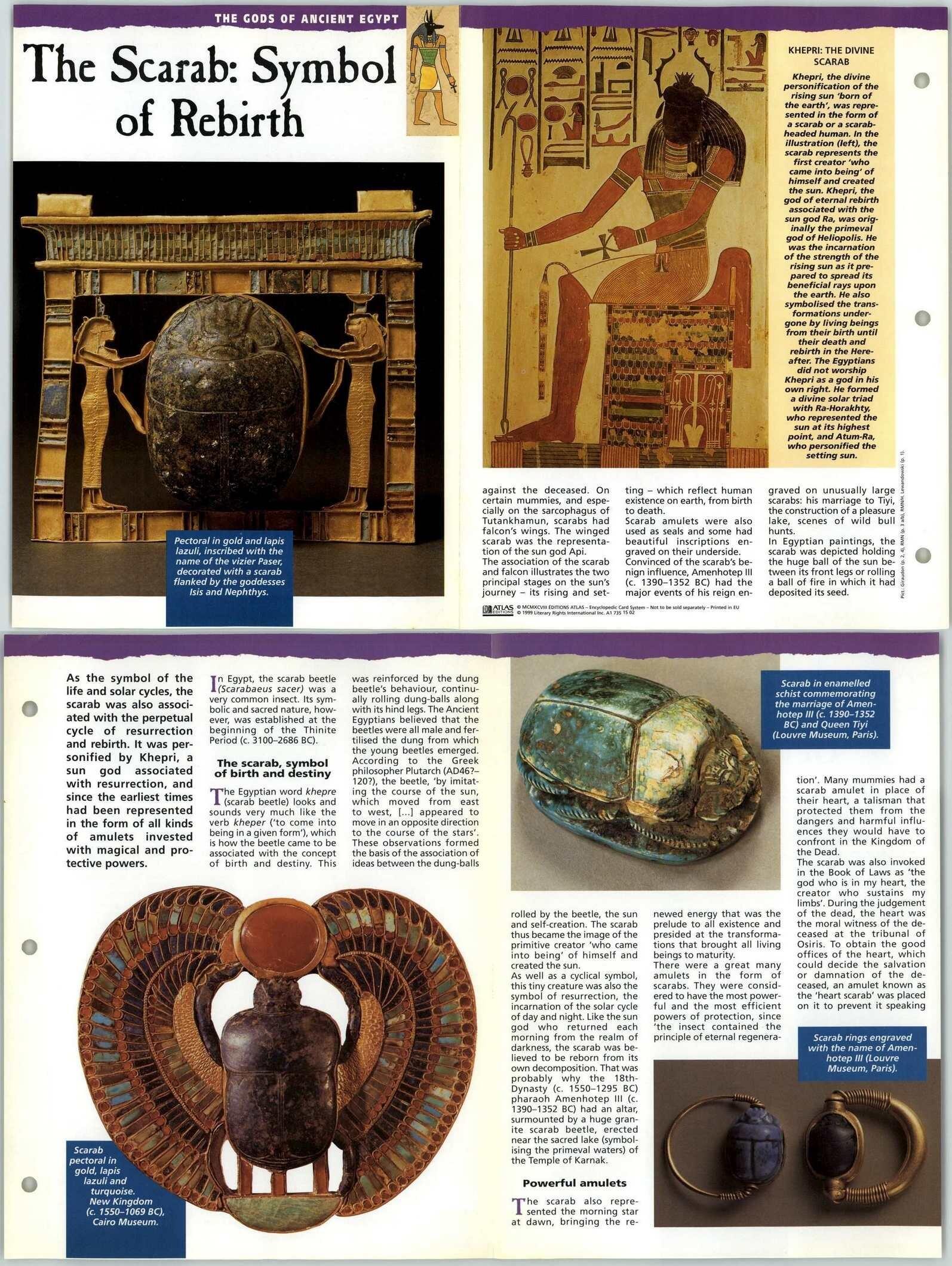 Scarab Sympol Of Rebirth - Gods - Glory Of Ancient Egypt Fold Out Card