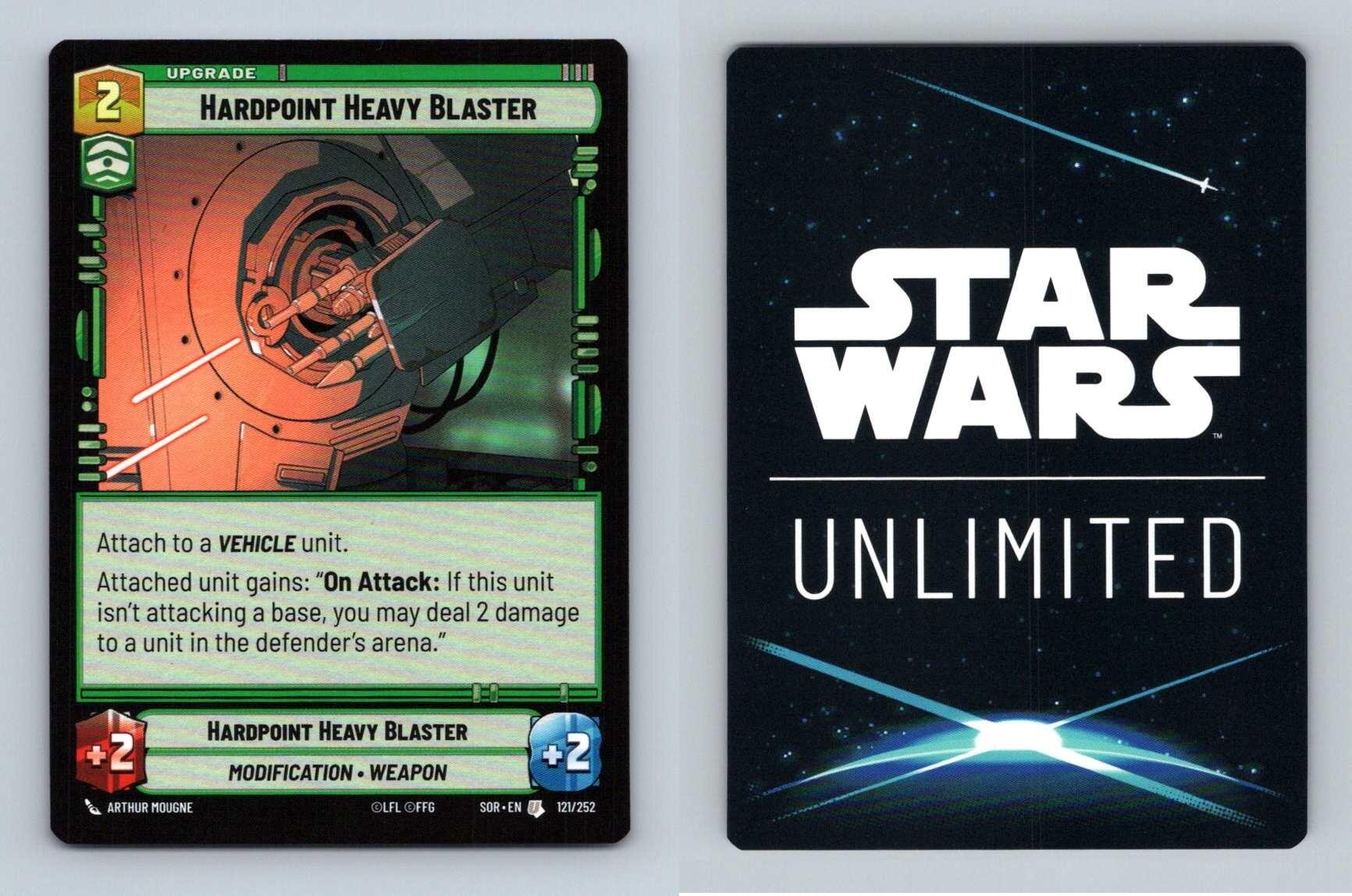 Hardpoint Heavy Blaster #121/252 Star Wars Unlimited Spark Of Rebellion ...