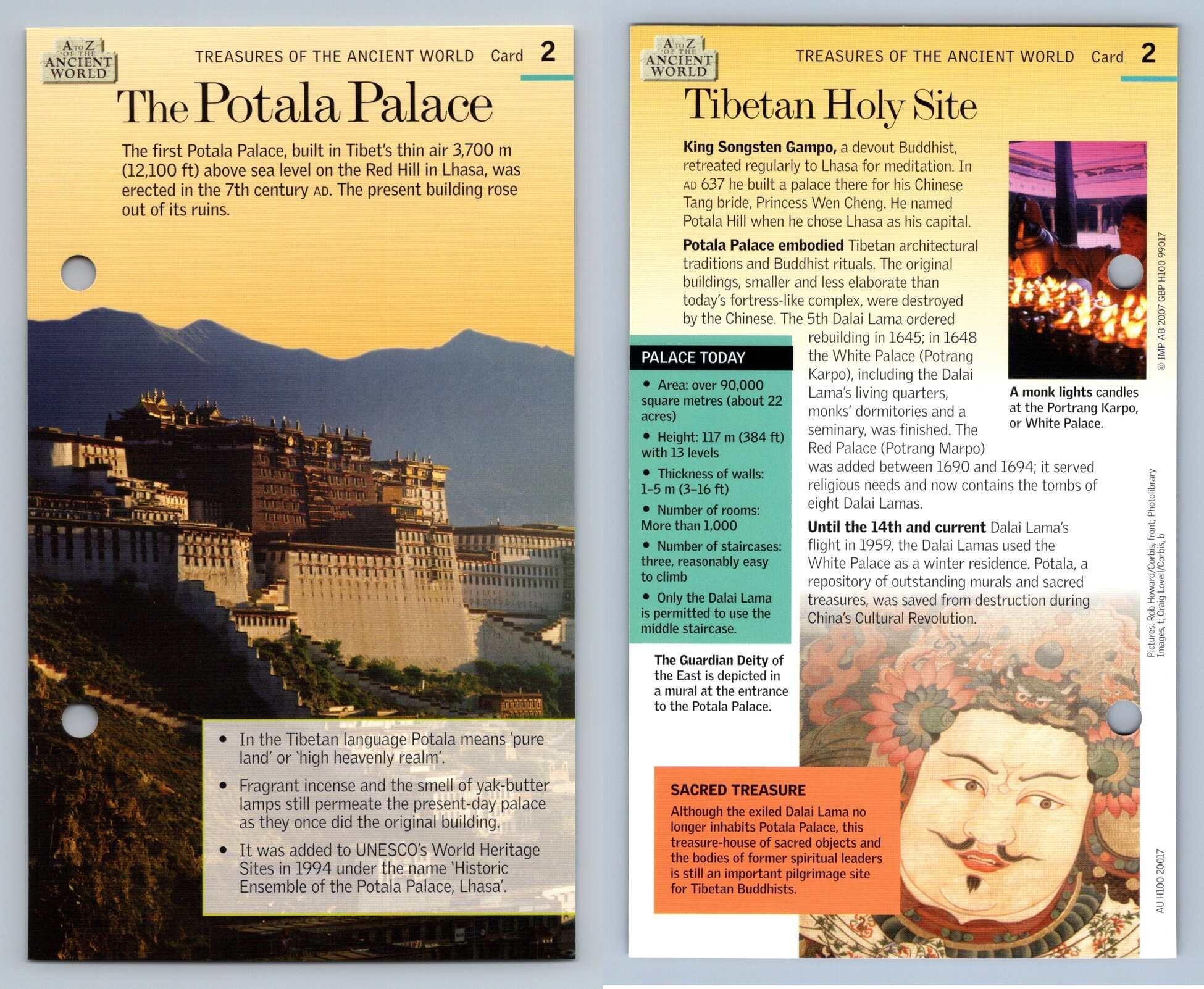 The Potala Palace #2 Treasures 2007 A To Z Of The Ancient World Fact Card