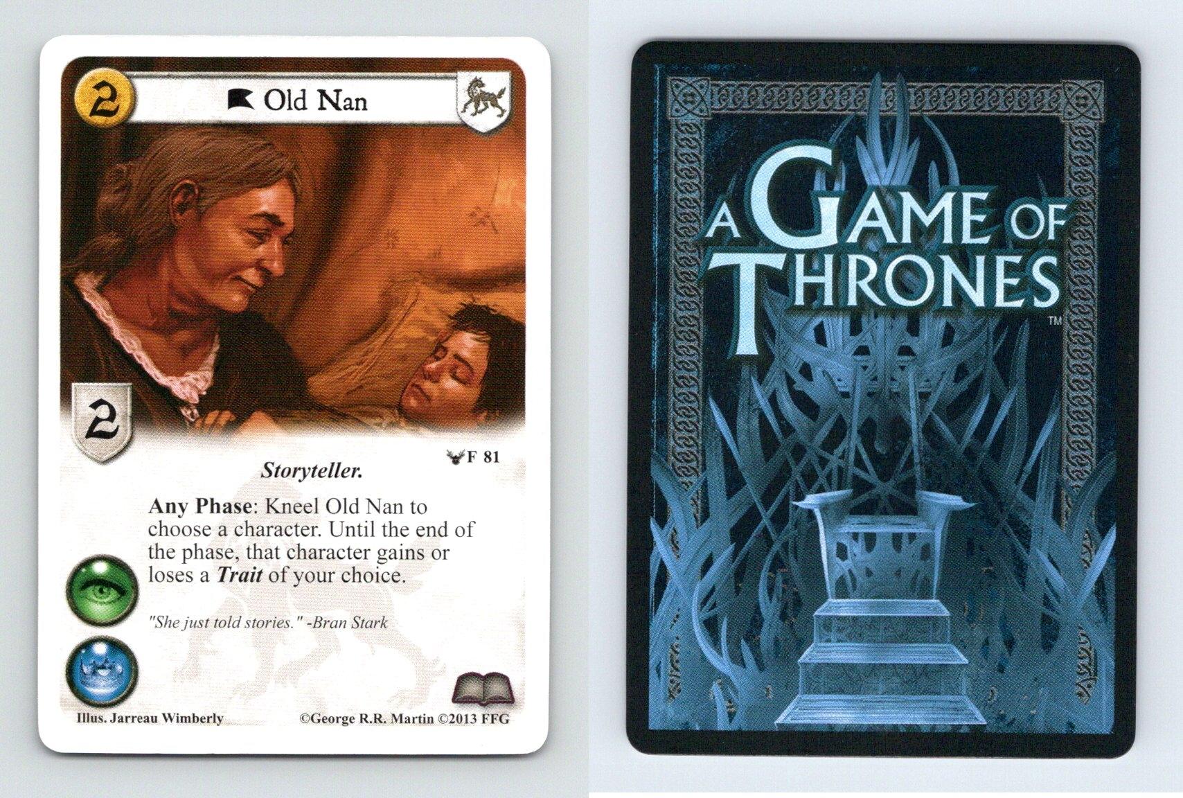 Old Nan #F 81 A Game Of Thrones The Battle Of Ruby Ford 2013 LCG Card