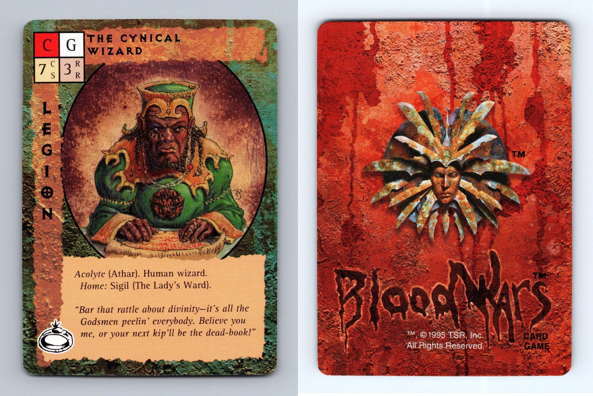 The Cynical Wizard - Blood Wars Factols & Factions 1995 TSR Common CCG Card