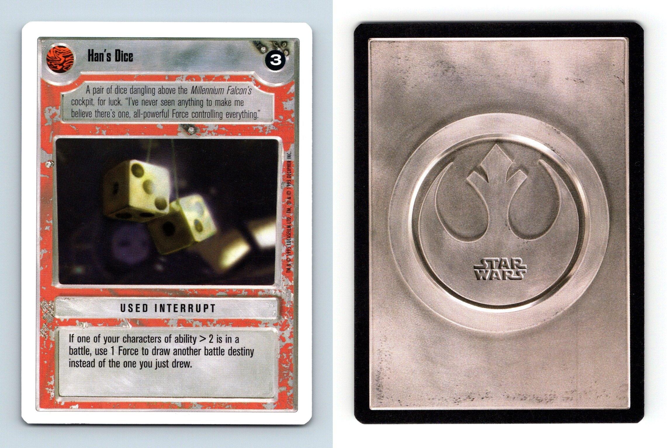 Han's Dice Star Wars Premiere Unlimited 1995 LS Common CCG Card