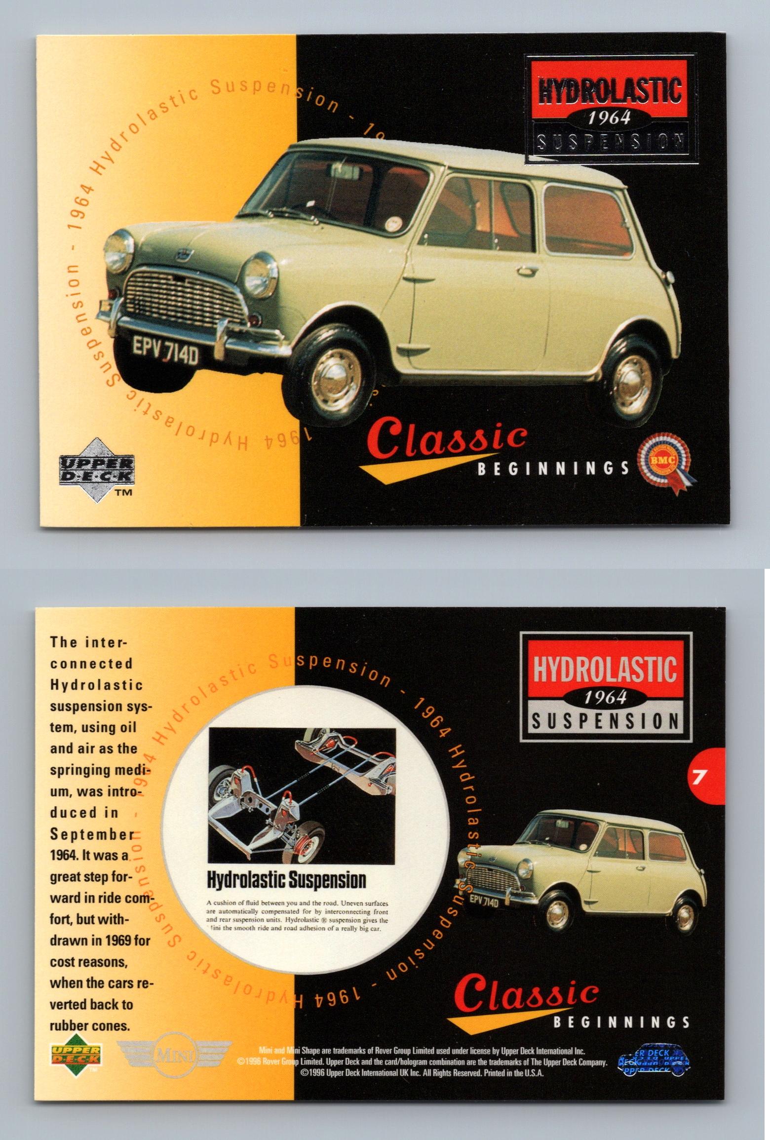 Hydrolastic Suspension - 1964 #7 The Mini Collection 1996 Trading Card