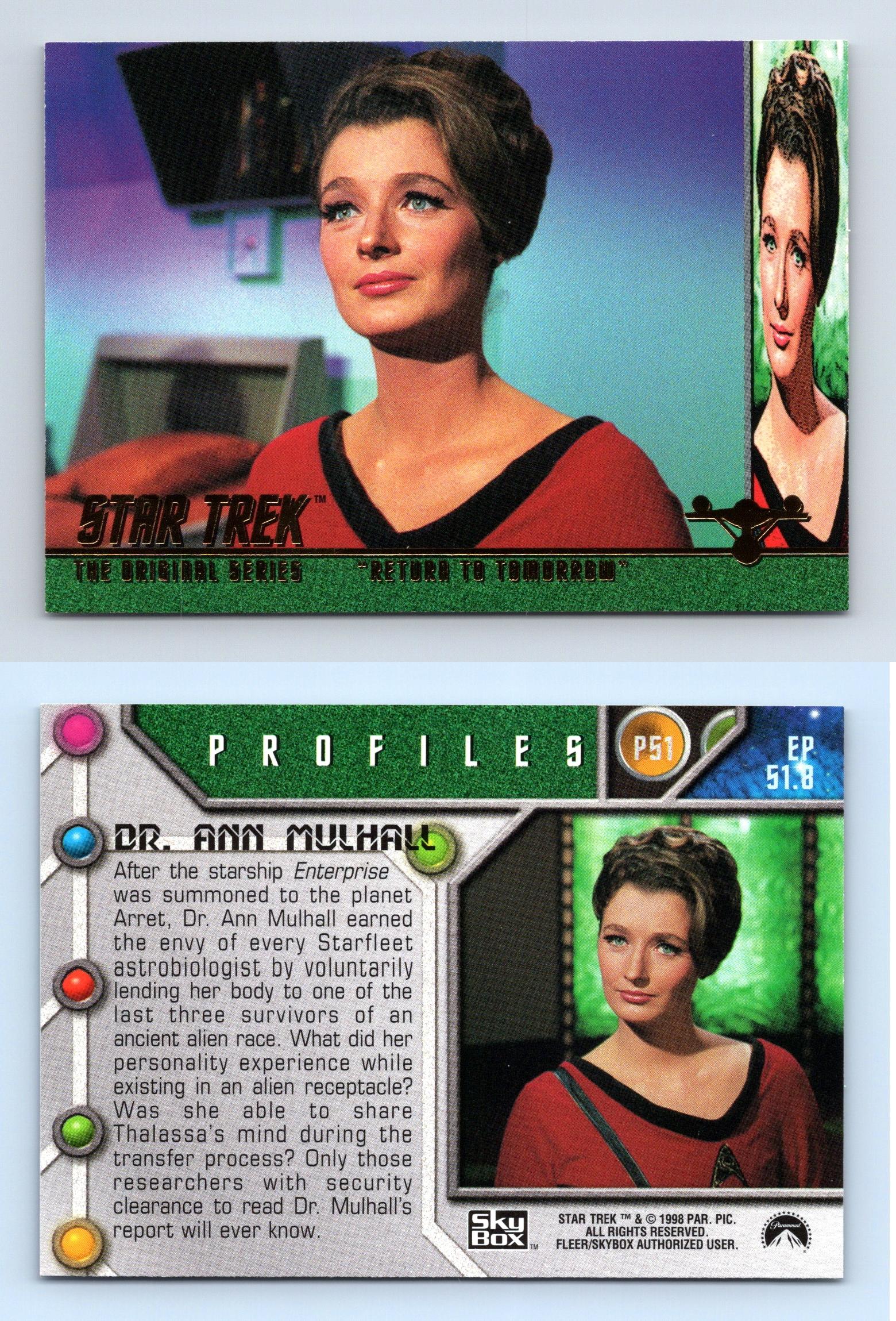 Dr. Ann Mulhall #P51 Star Trek Original Series 2 Profiles 1998 Trading Card