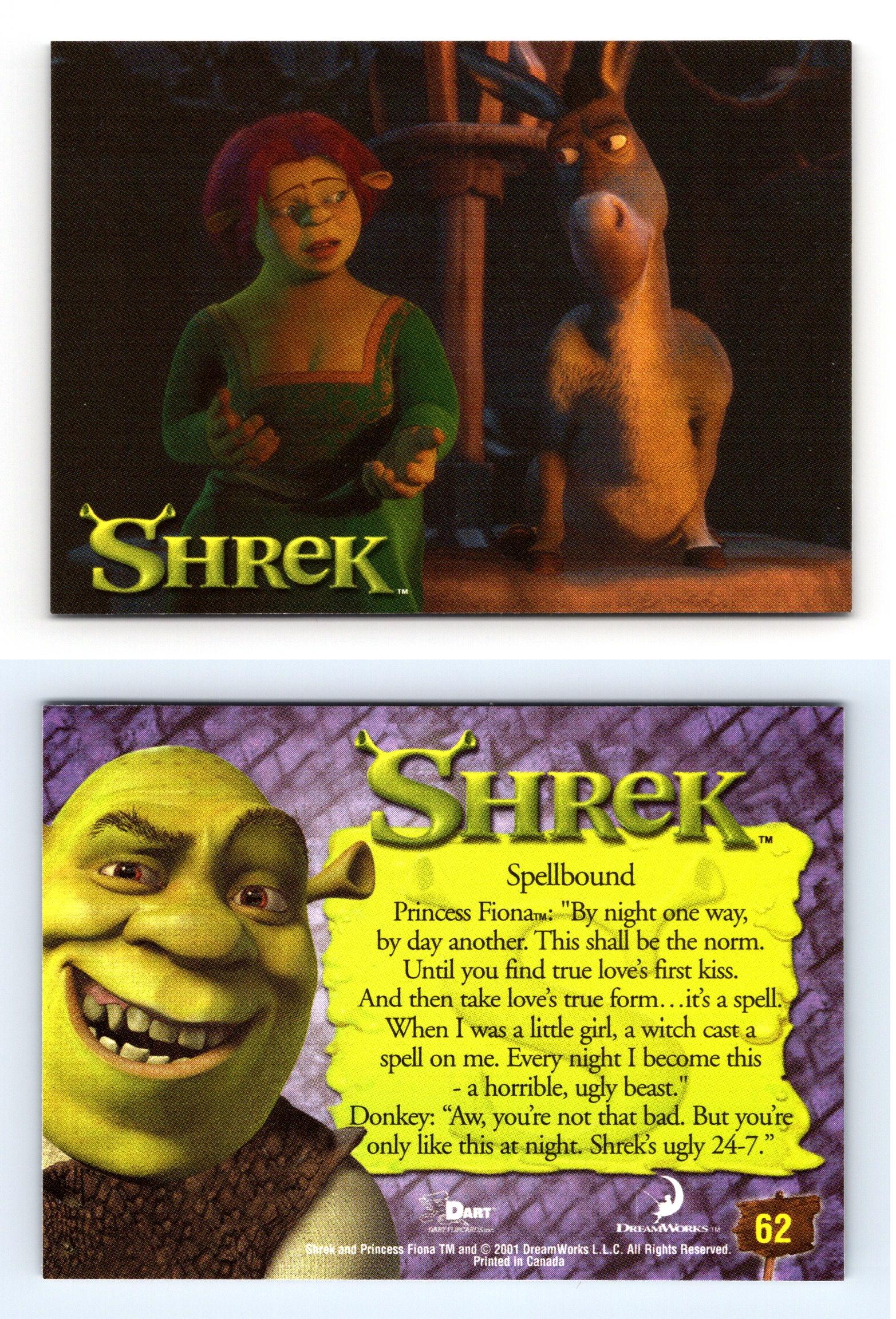 Spellbound #62 Shrek 2001 Dart Trading Card