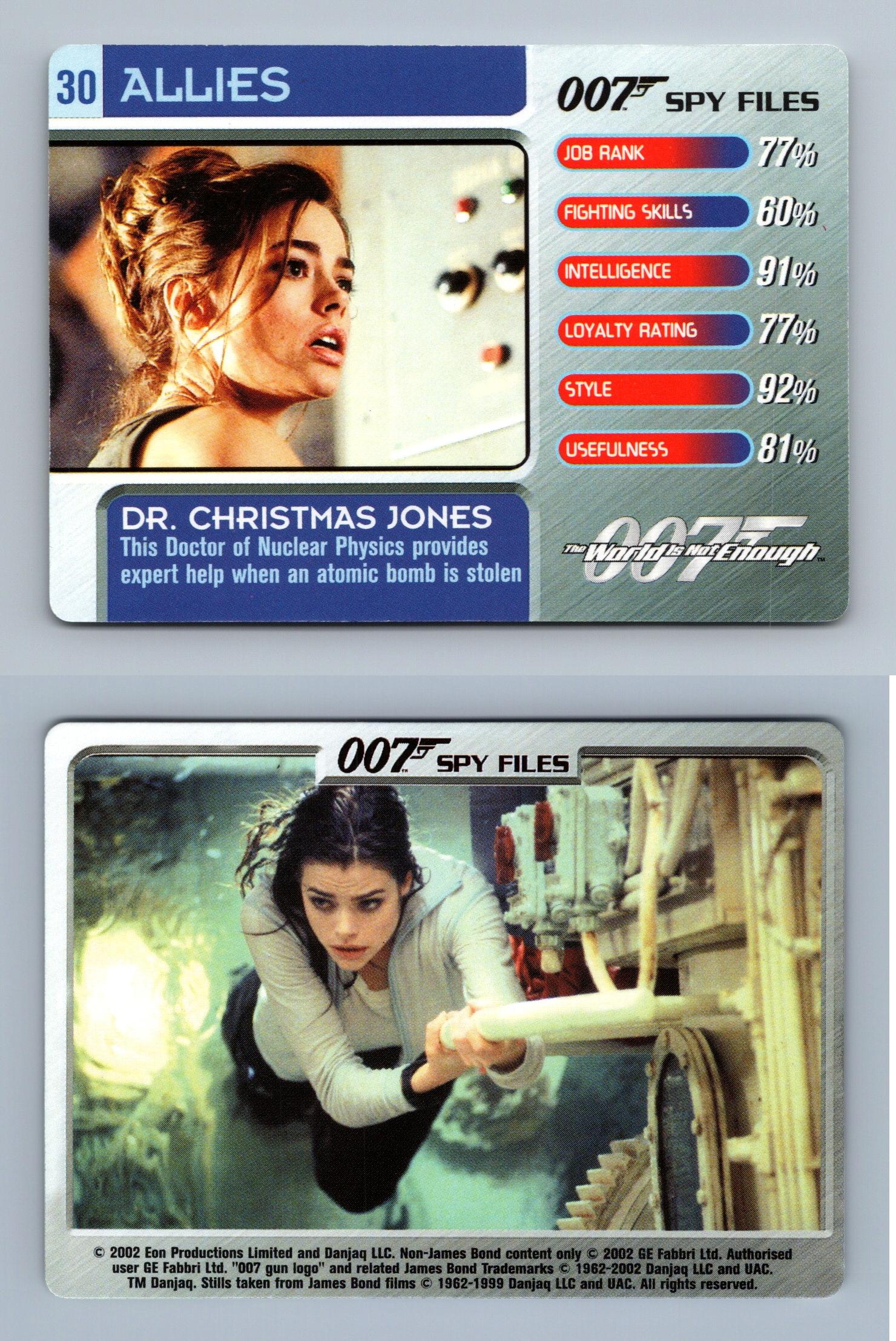 Dr. Christmas Jones #30 Allies 007 Spy Files 2002 James Bond CCG ...