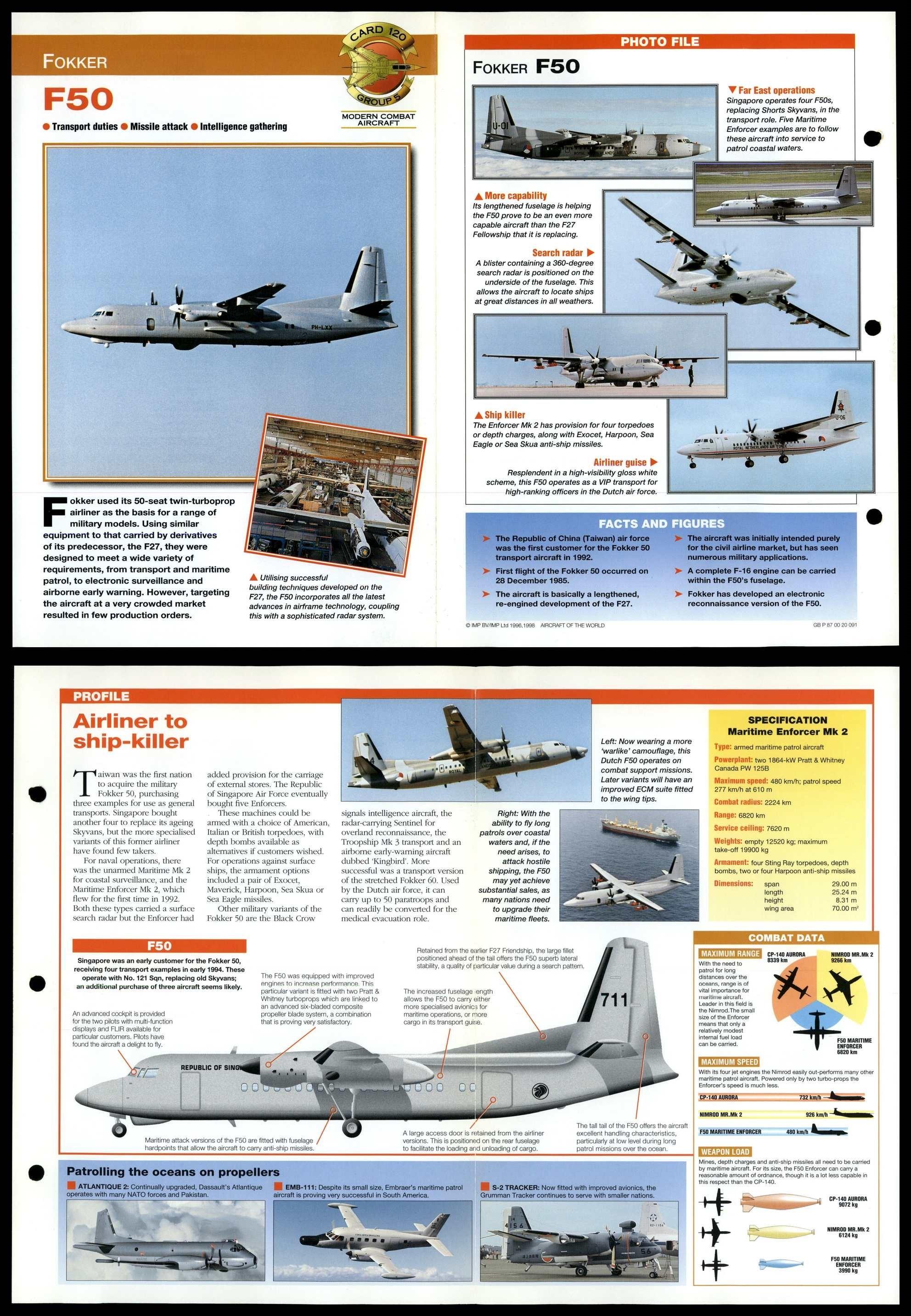 F50 #120 Modern Combat Aircraft Of The World Fold-Out Card