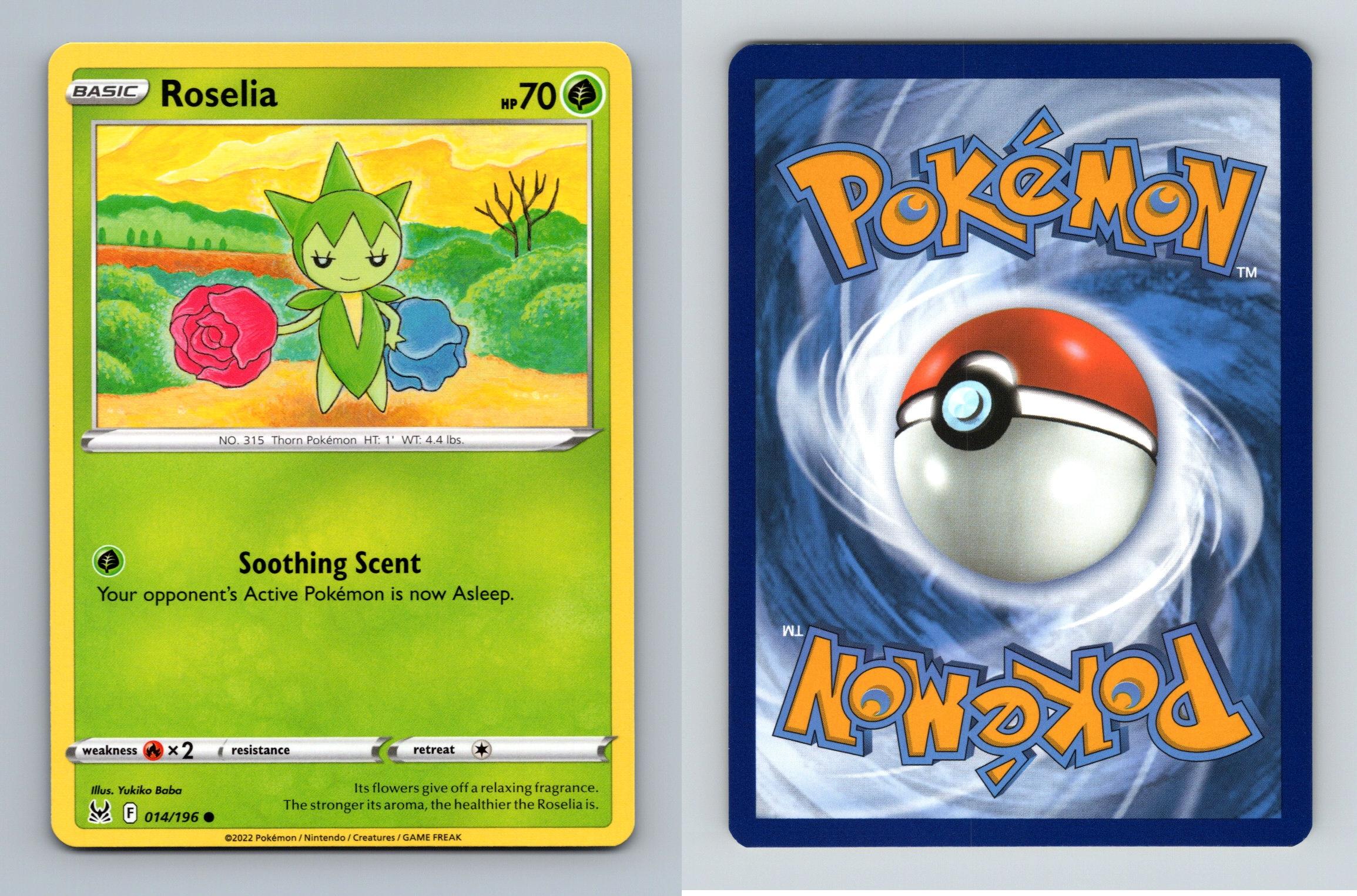 Roselia #14/196 SWSH Lost Origin Common Pokemon 2022 TCG Card