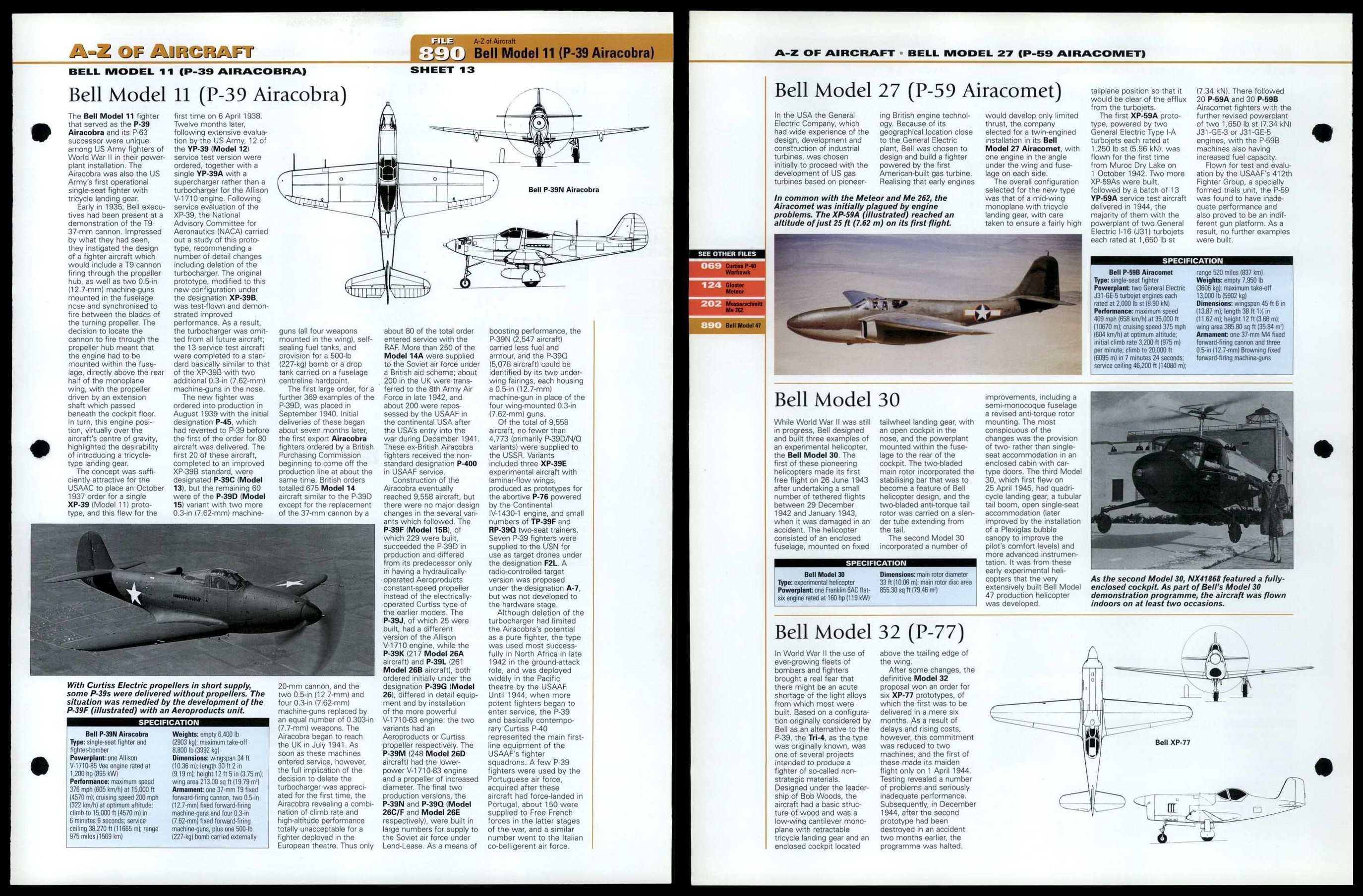 Bell Model 11 - Bell Model 32 - A-Z #890 World Aircraft Information Page