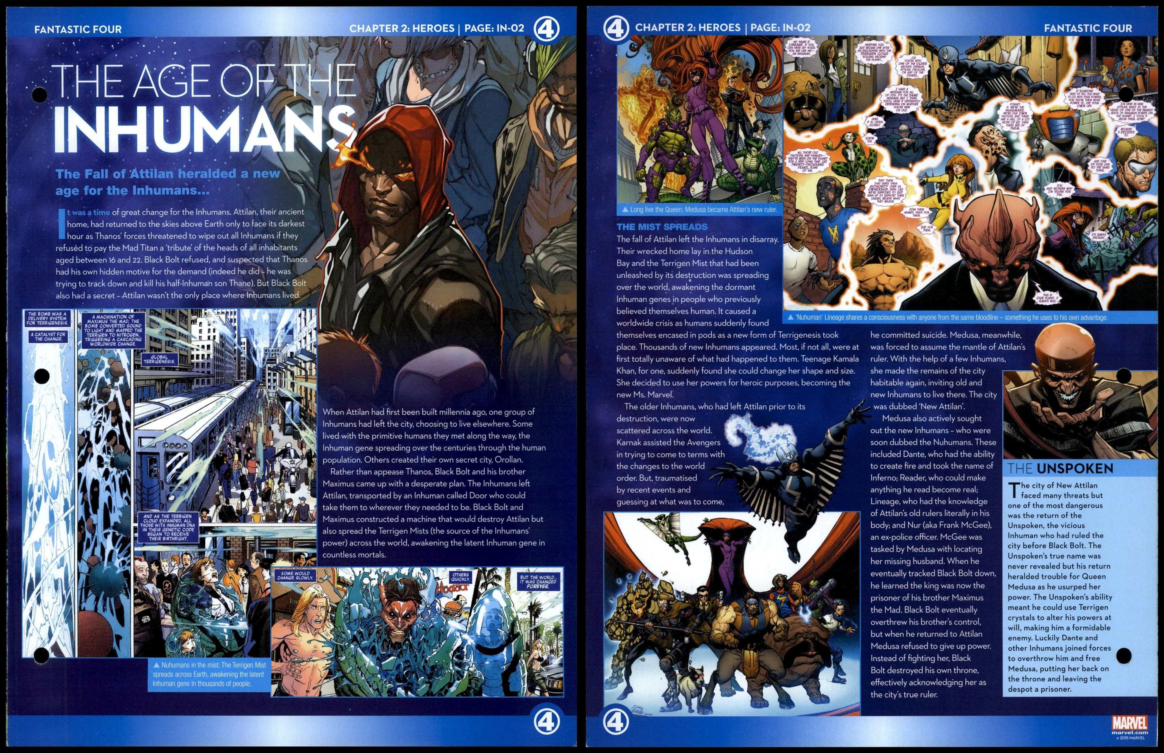 The Age Of Inhumans #IN-02 Heroes - Fantastic Four Marvel Fact File Page
