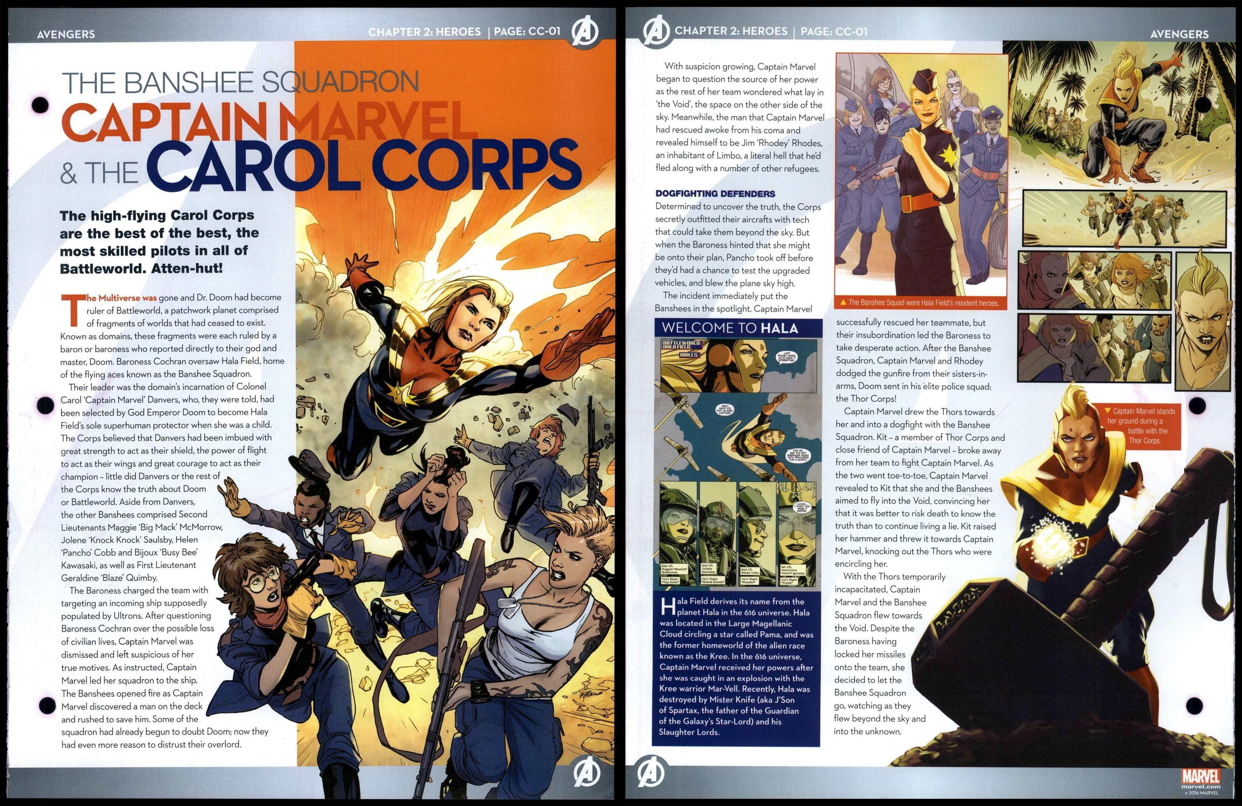 The Banshee Squadron #CC-01 Heroes - Avengers Marvel Fact File Page