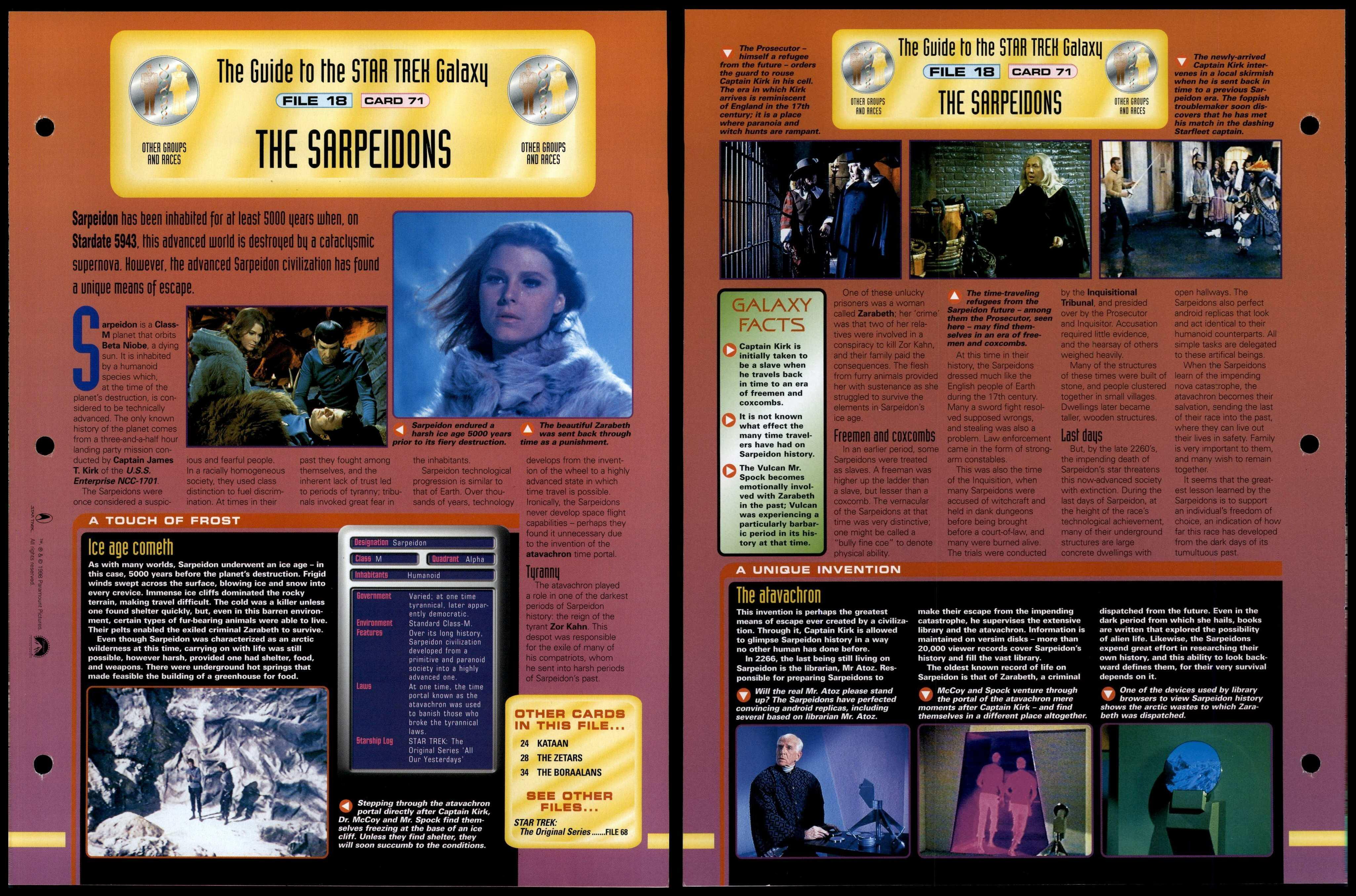 The Sarpeidons - Other Groups & Races - Star Trek Fact File Page