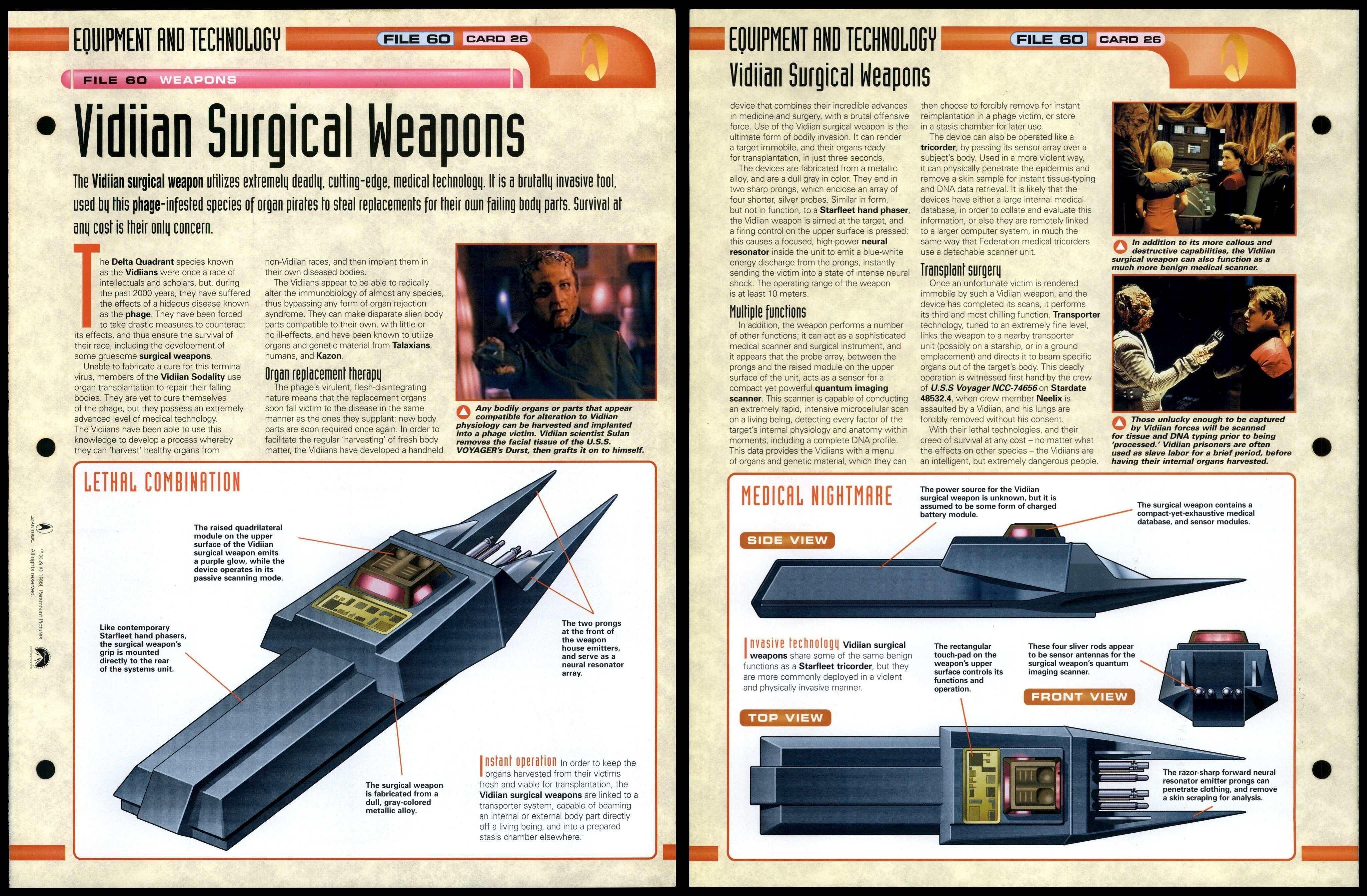 Vidiian Surgical Weapons - Weapons - Star Trek Fact File Page