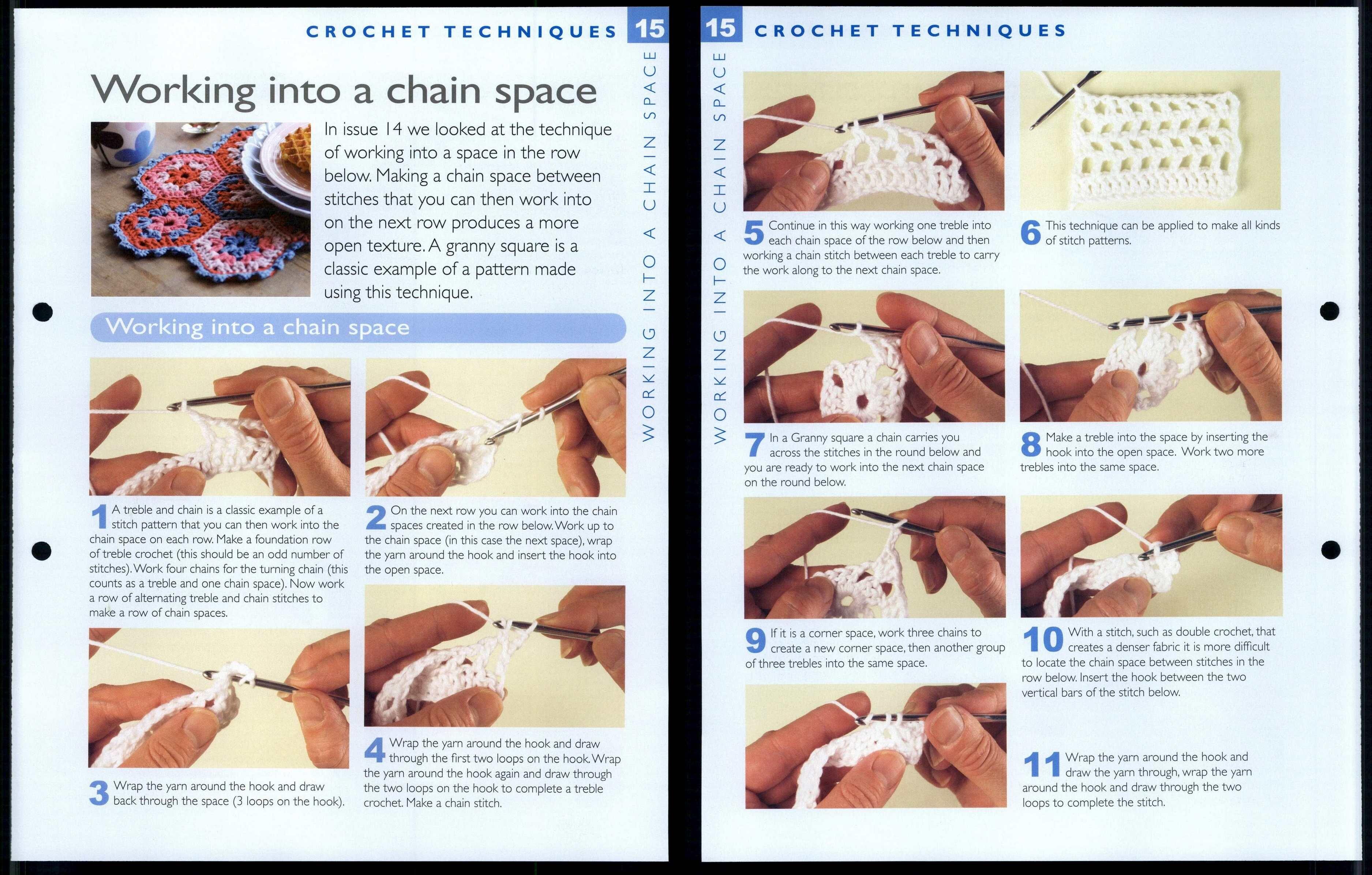 Working Into A Chain Space #15 Techniques - The Art Of Crochet Pattern