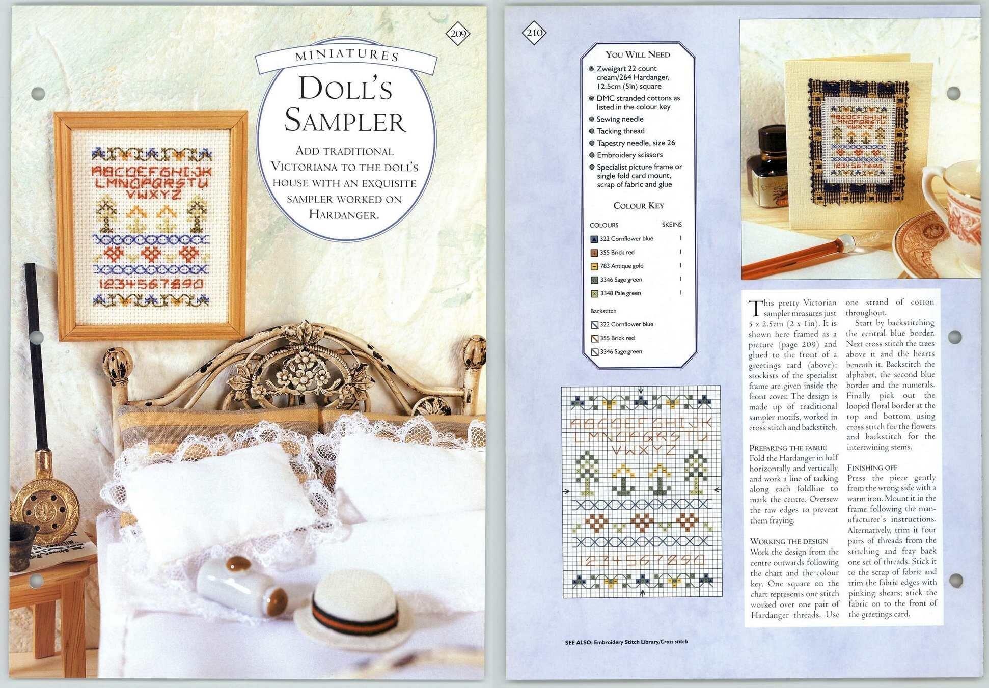 Dolls Sampler #209-210 Miniatures - Needlecraft Magic Pattern