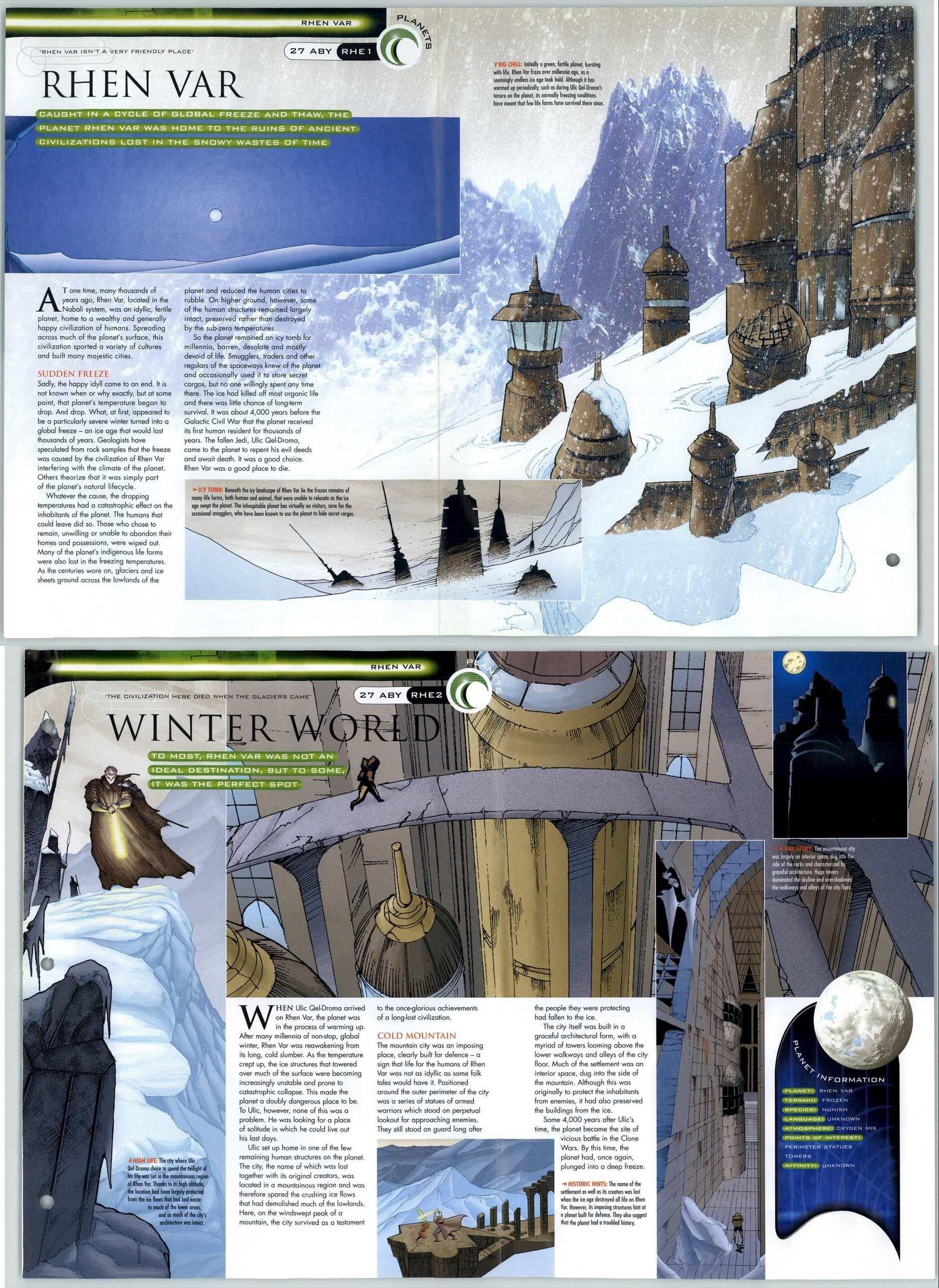 Rhen Var / Winter World #RHE1-2 - Planets - Star Wars Fact File Fold ...