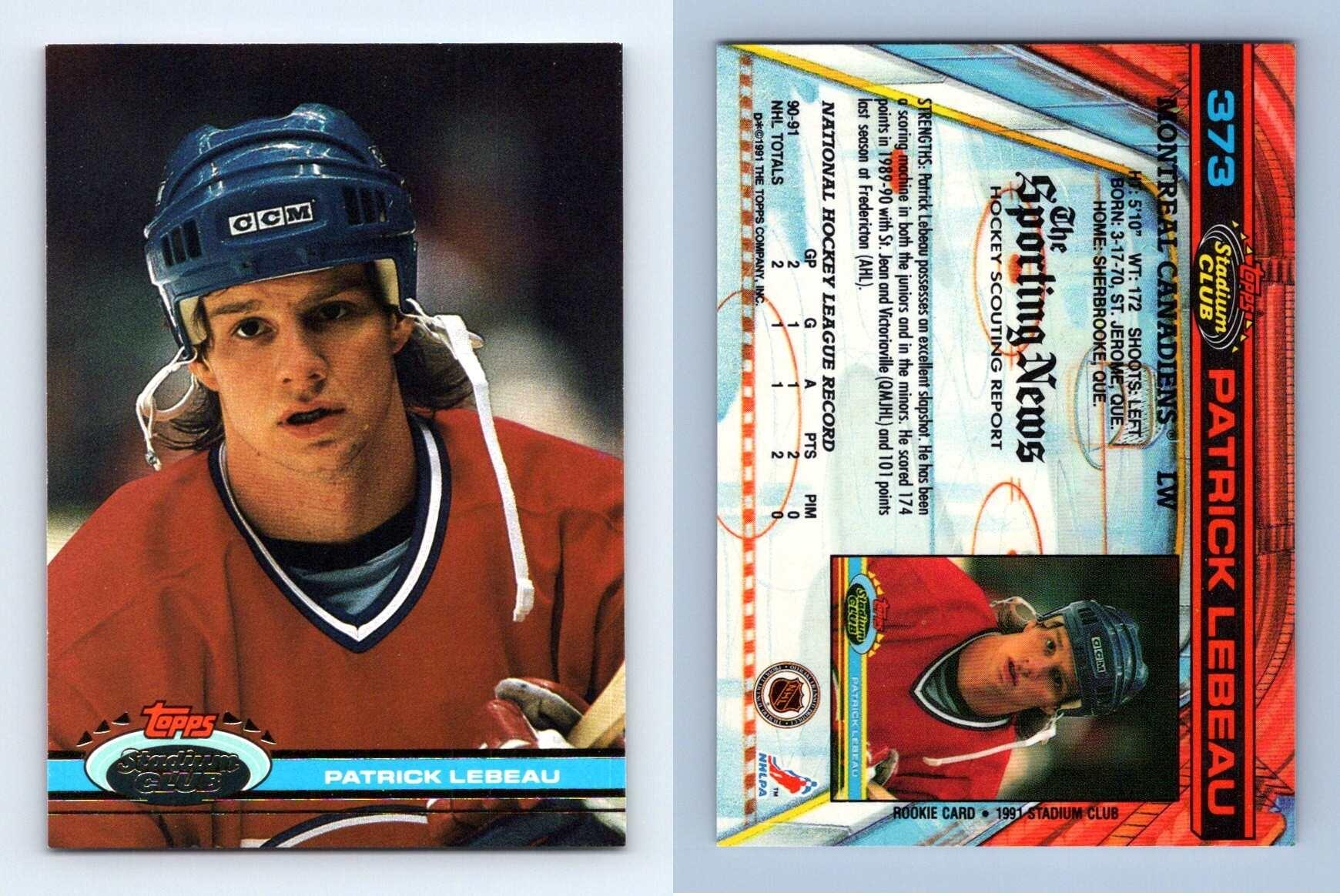 Patrick Lebeau - Canadiens #373 Stadium Club 1991 Hockey RC Trading Card