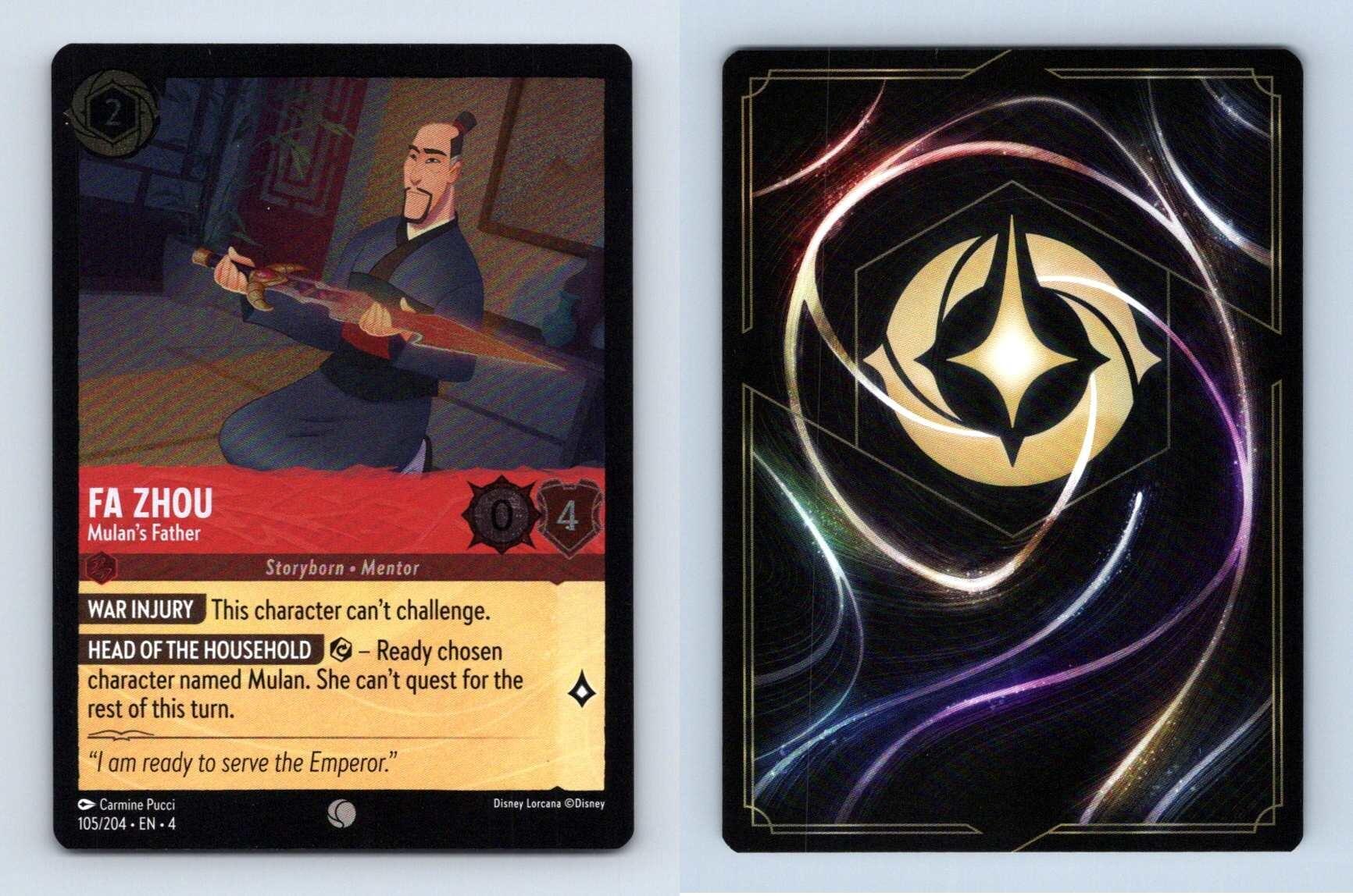 Fa Zhou #105/204 Lorcana Ursula's Return 2024 Disney Common Foil TCG