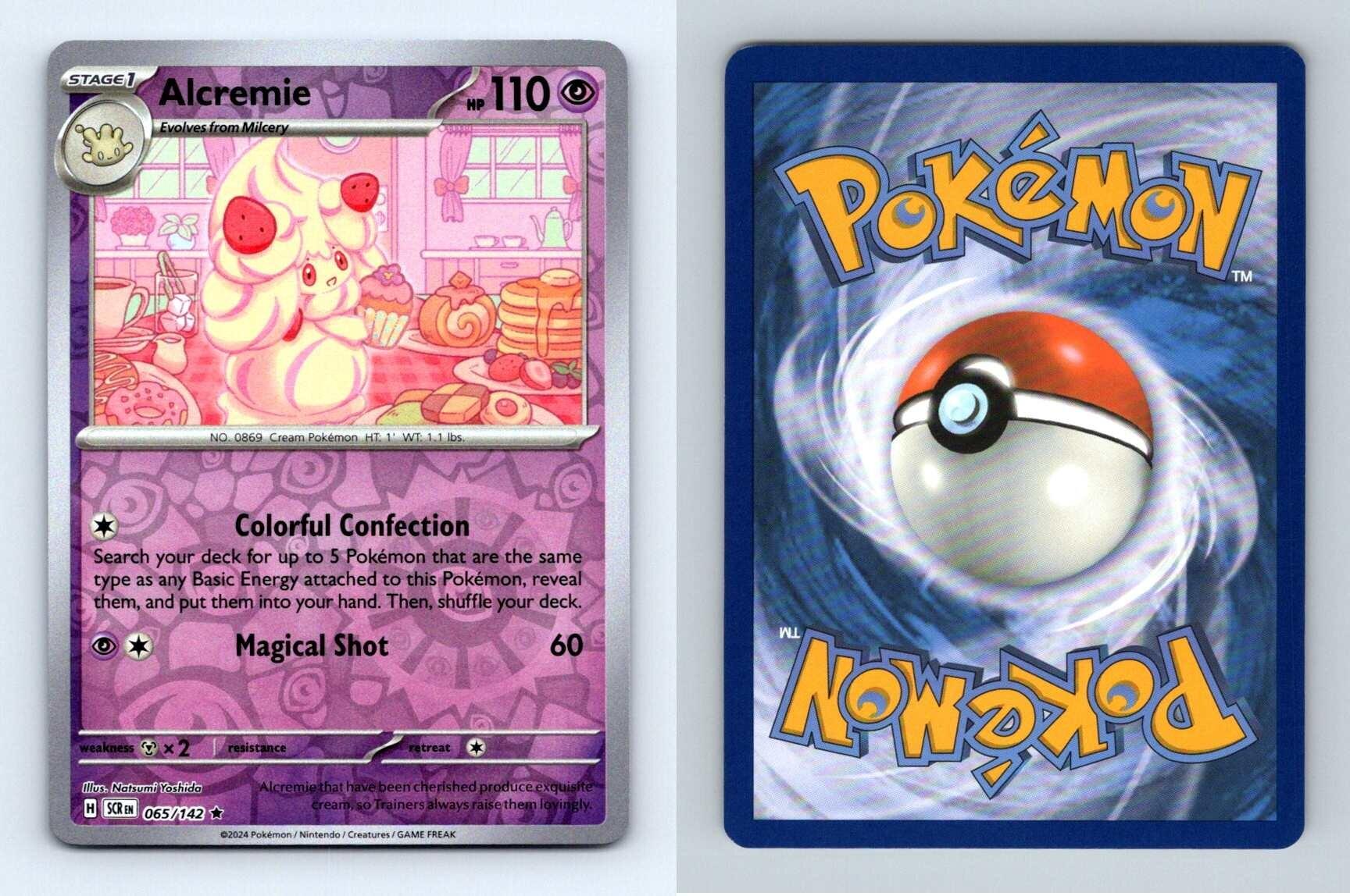 Alcremie #65/142 SV Stellar Crown 2024 Reverse Holo Rare Pokemon TCG Card