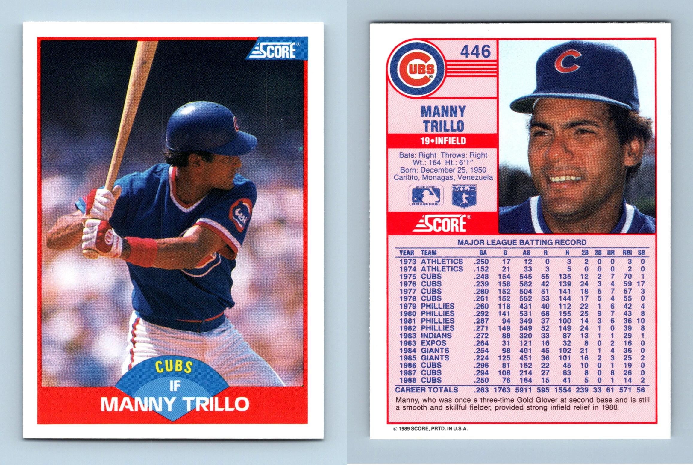 Manny Trillo - Cubs #446 Score 1989 Baseball Trading Card