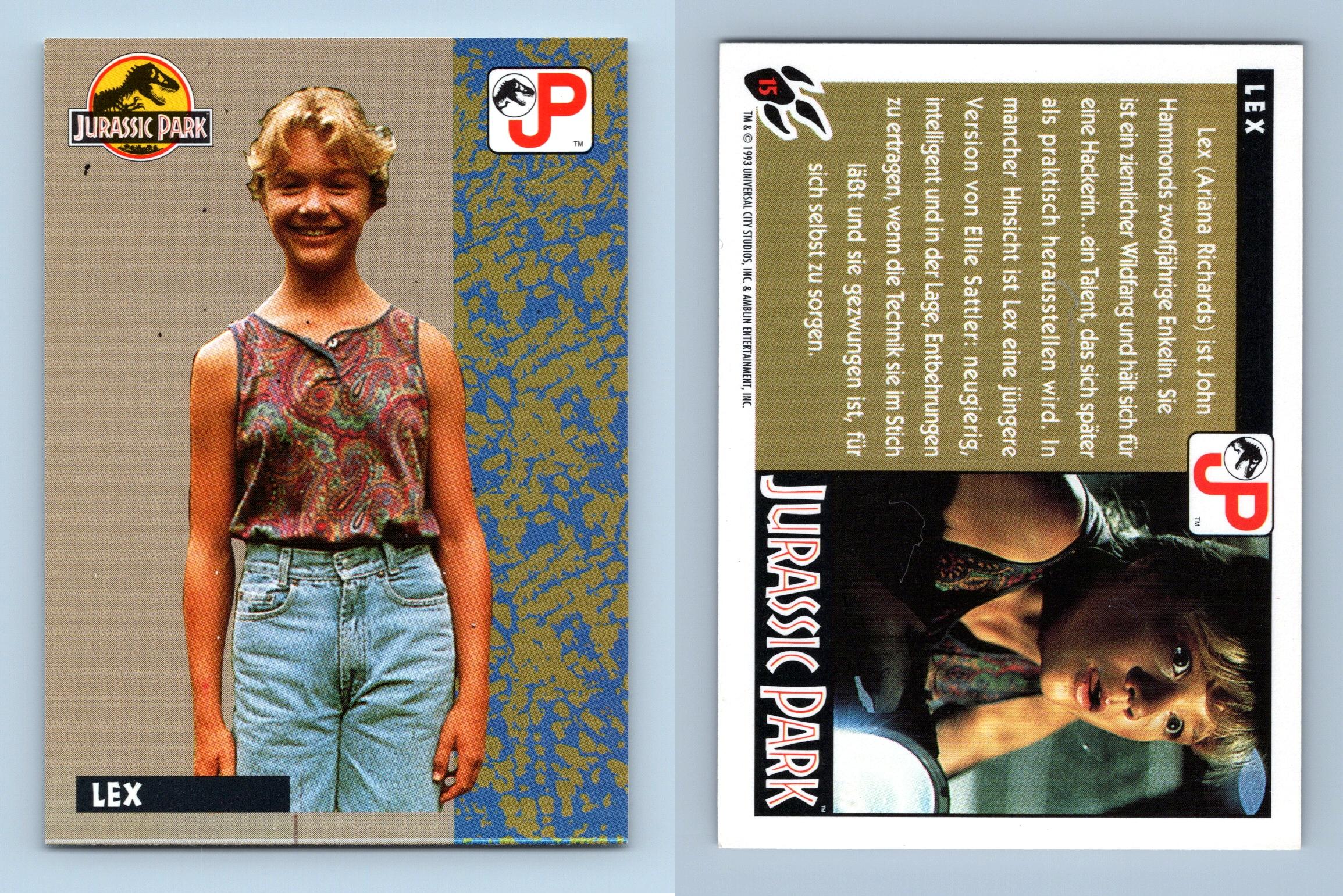 Lex #15 Jurassic Park 1993 Topps German Trading Card
