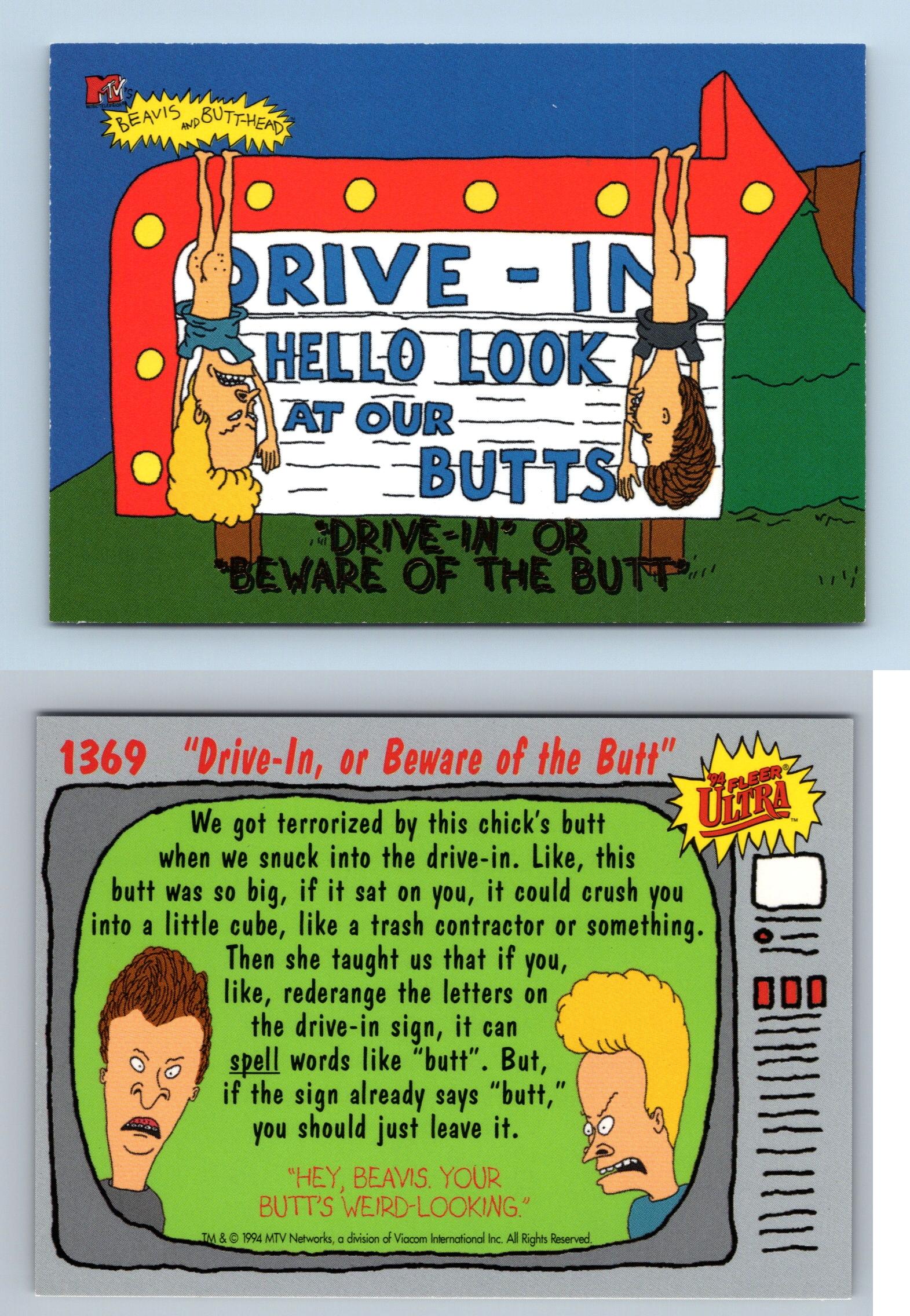 Drive-In #1369 Beavis & Butt-Head MTV 1994 Fleer Ultra Trading Card