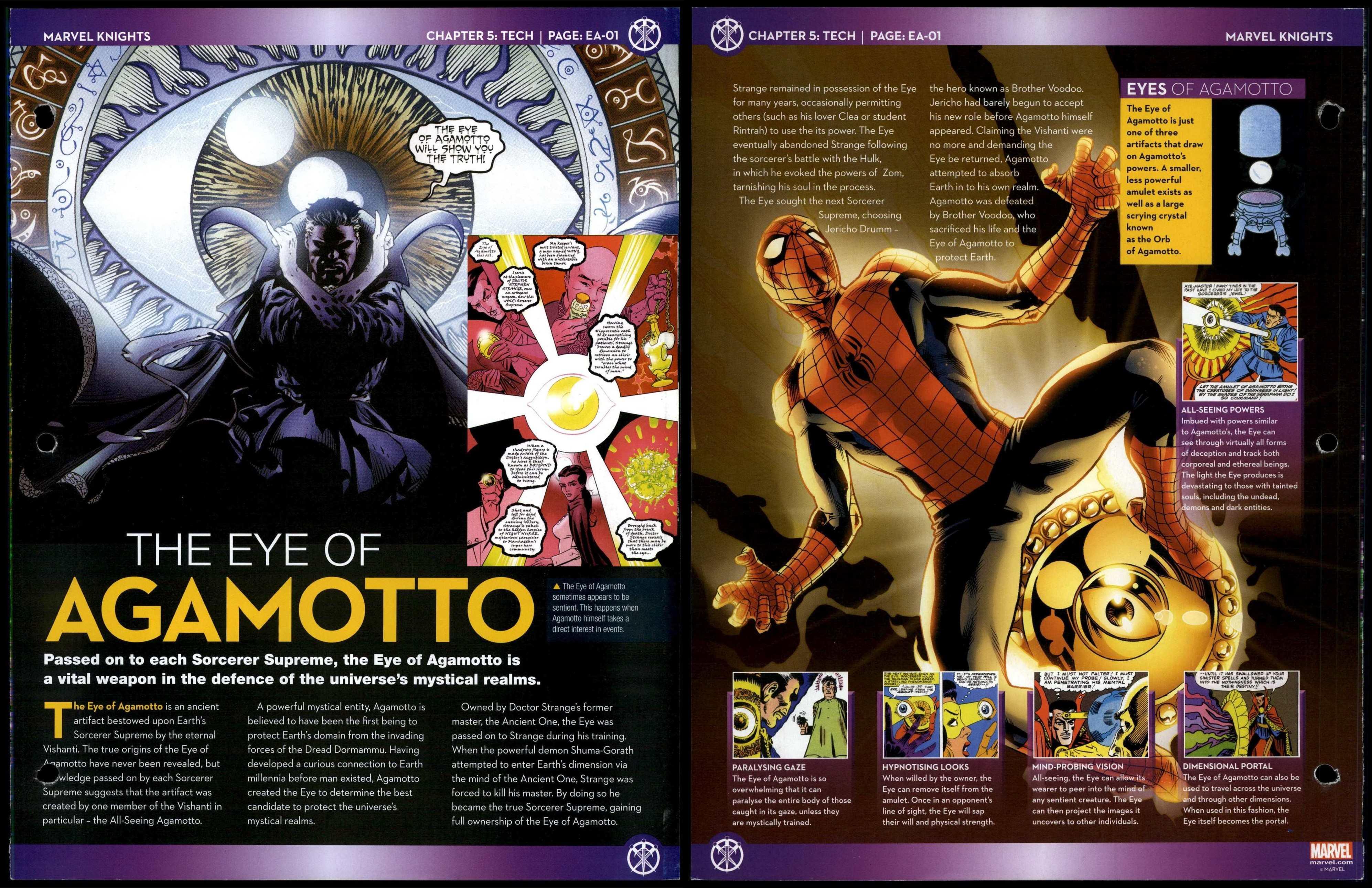 The Eye Of Agamotto #EA-01 Tech - Marvel Knights Fact File Page