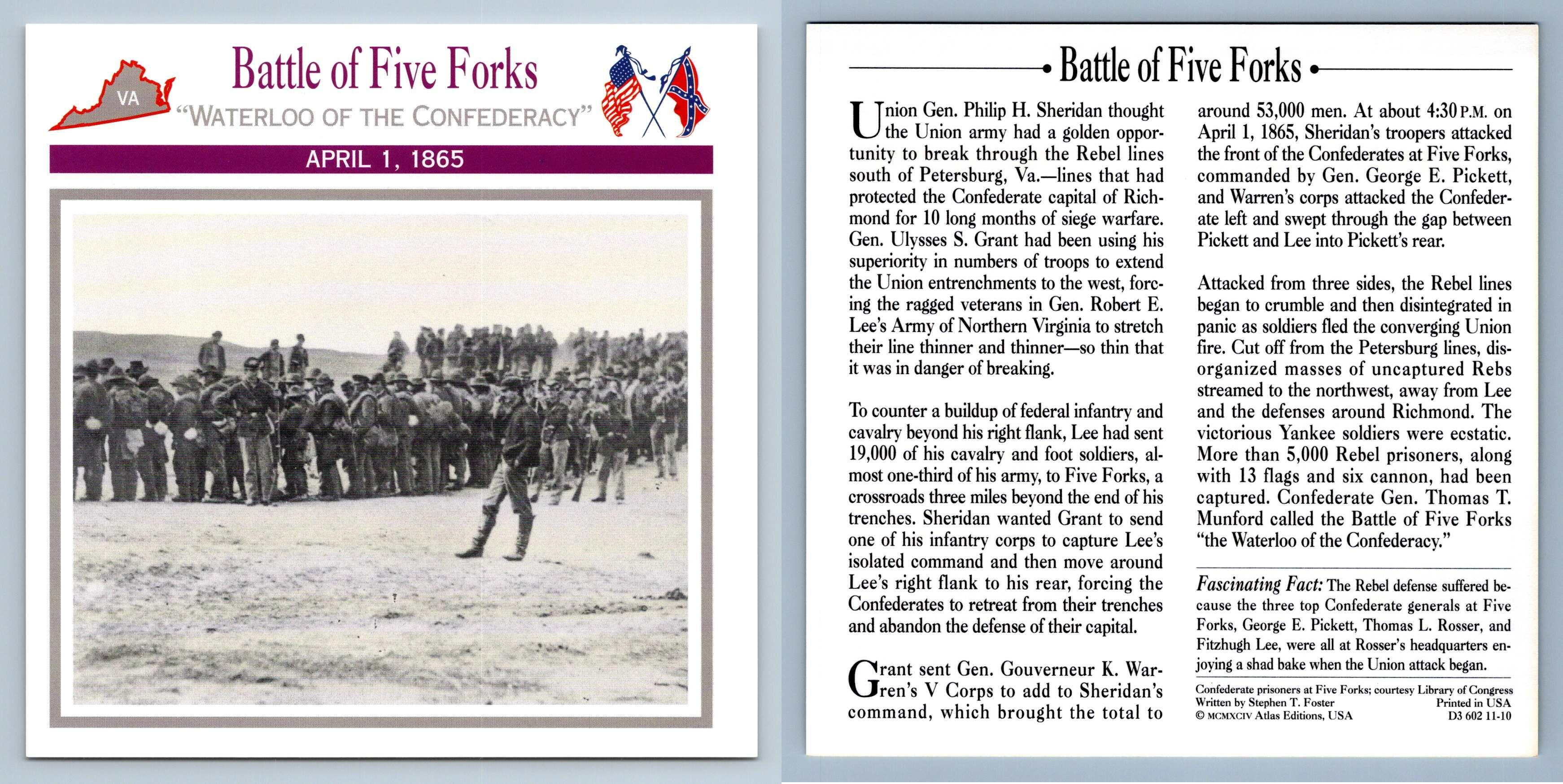 Waterloo At The Confederacy - Battle Of Five Forks - Battles 1865 ...