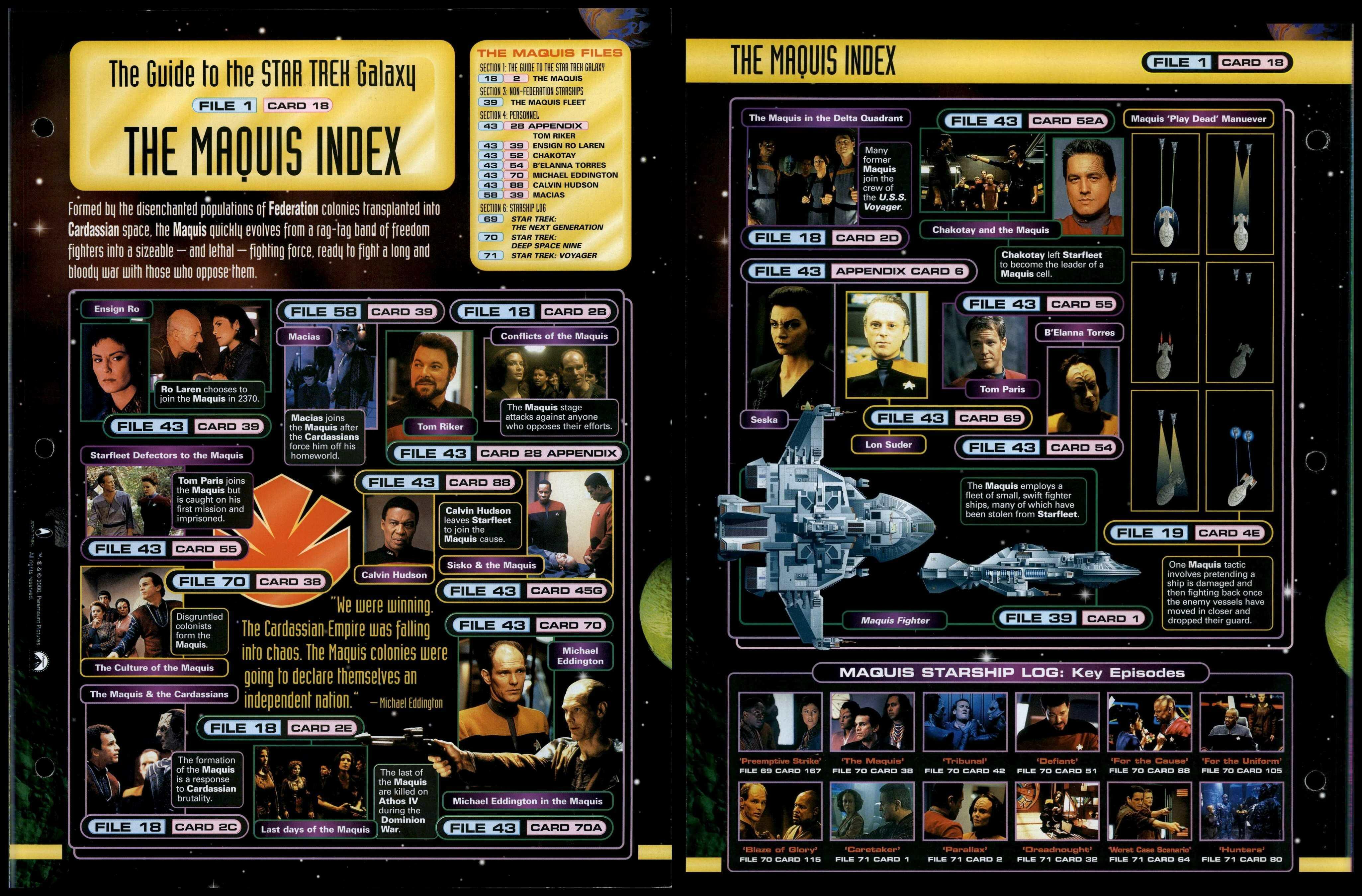 The Maquis Index - Introduction - Star Trek Fact File Page