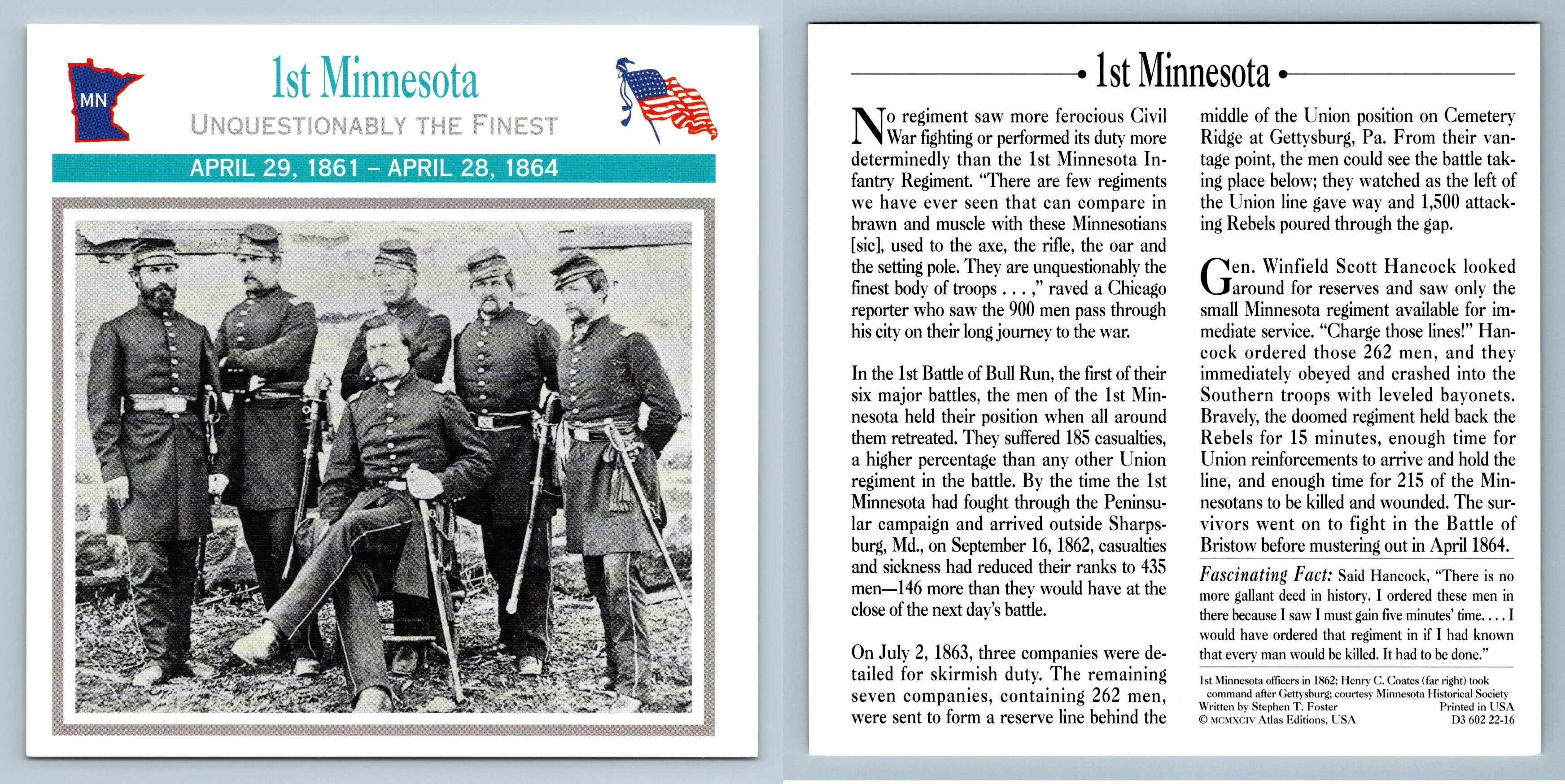 Unquestionably The Finest - 1st Minnesota - Units - Atlas Ed. Civil War ...